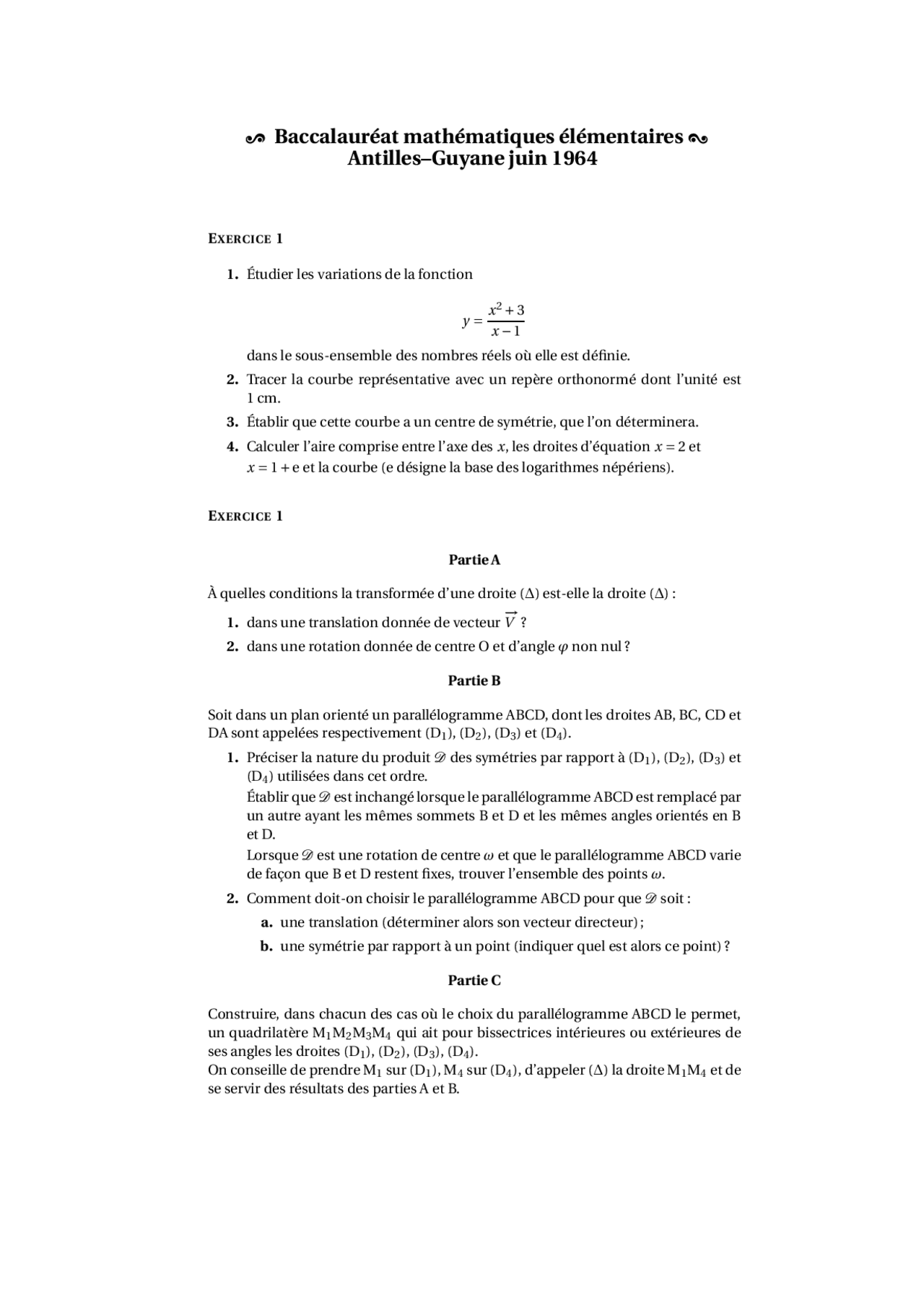 Exercices De Mathématiques élémentaires 3 Docsity