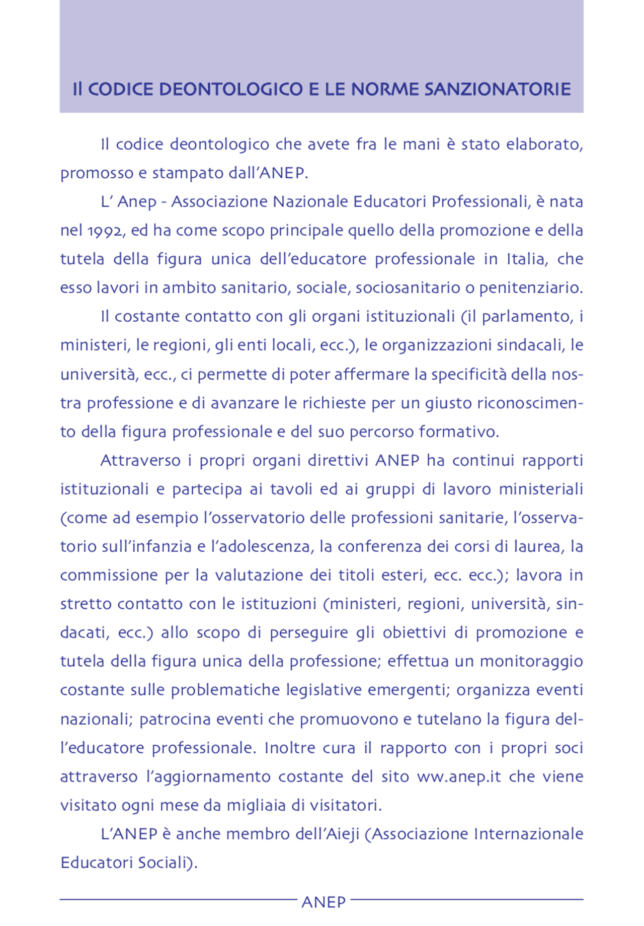 Codice Deontologico Educatori Docsity