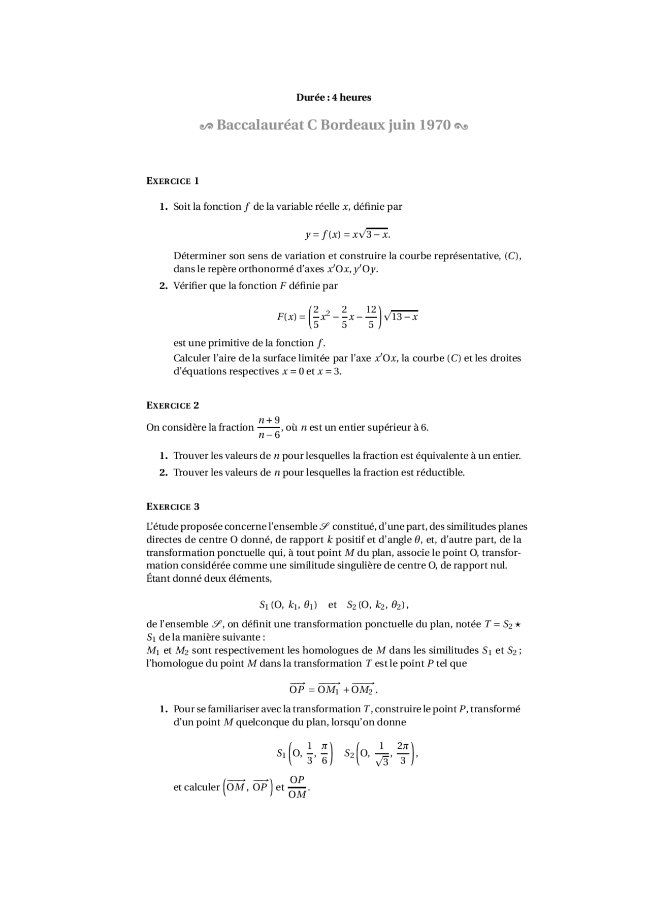 Mathématique Exercices 13 Docsity