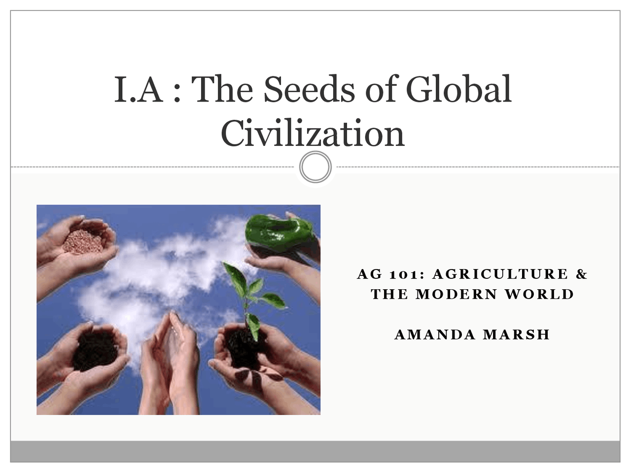 The Seeds of Global Civilization in Agriculture - Lecture Slides | AG ...