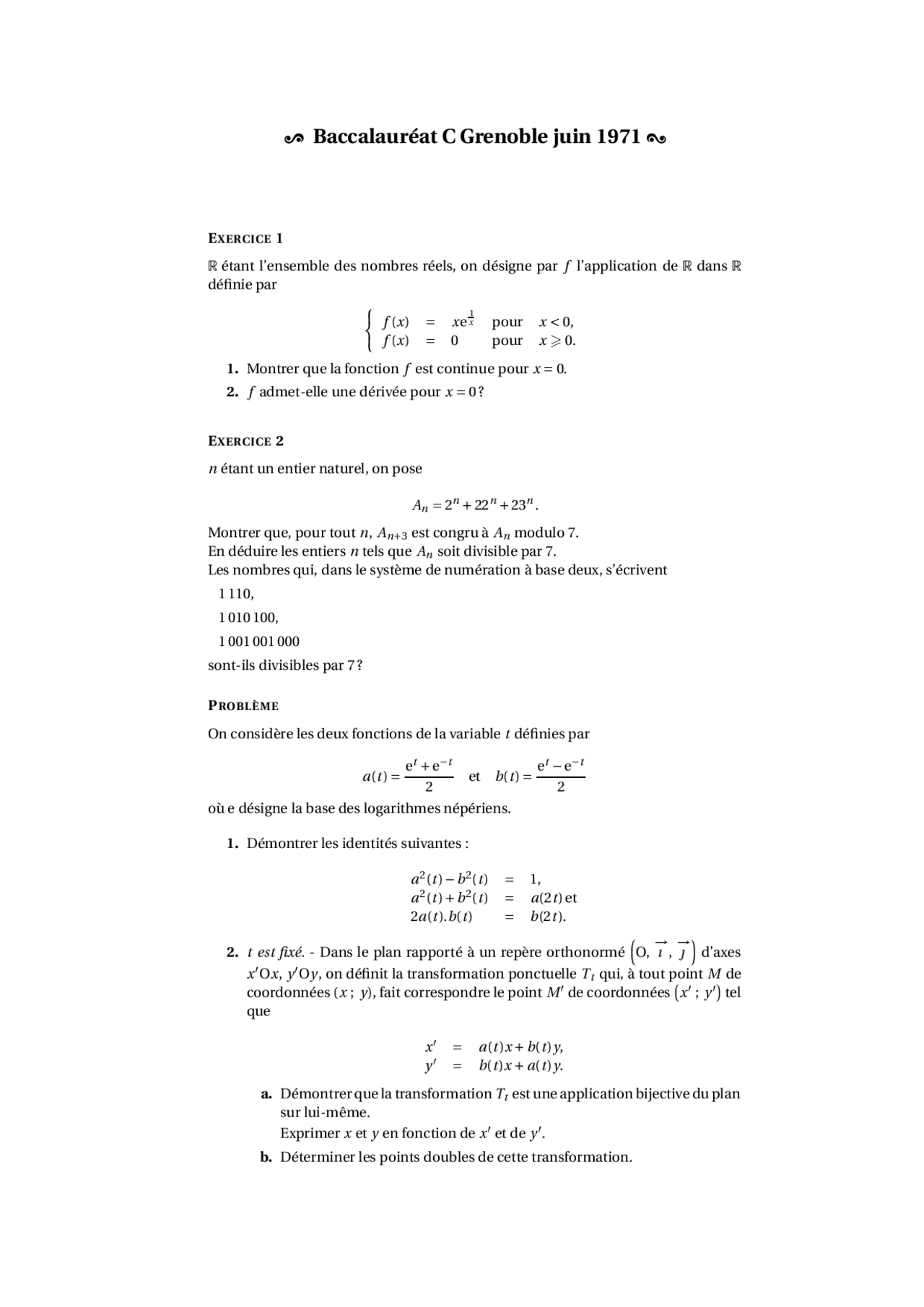 Lensemble Des Nombres Réels Exercices De Mathématique Exercices