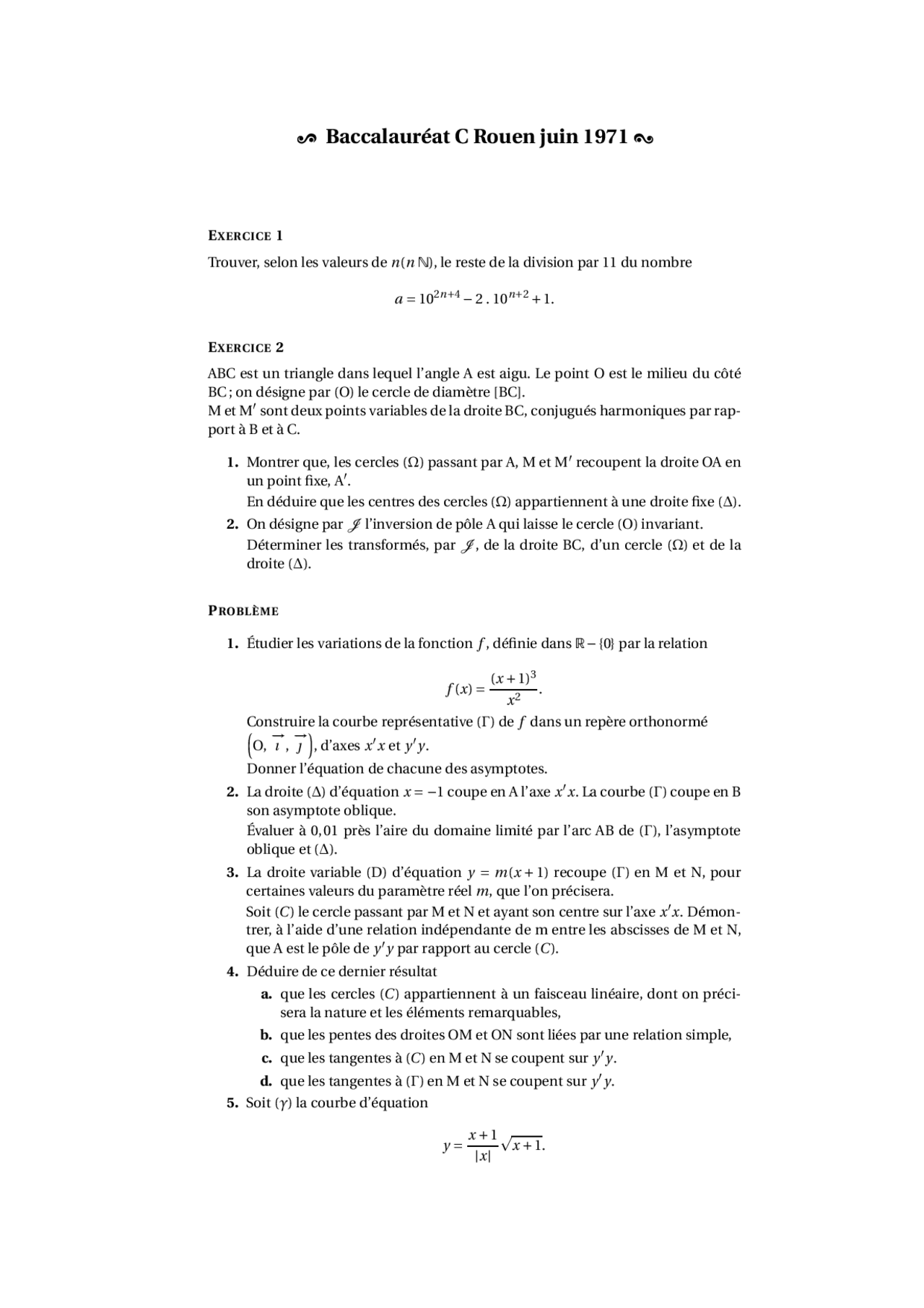 Exercices De Géométrie 4 Docsity