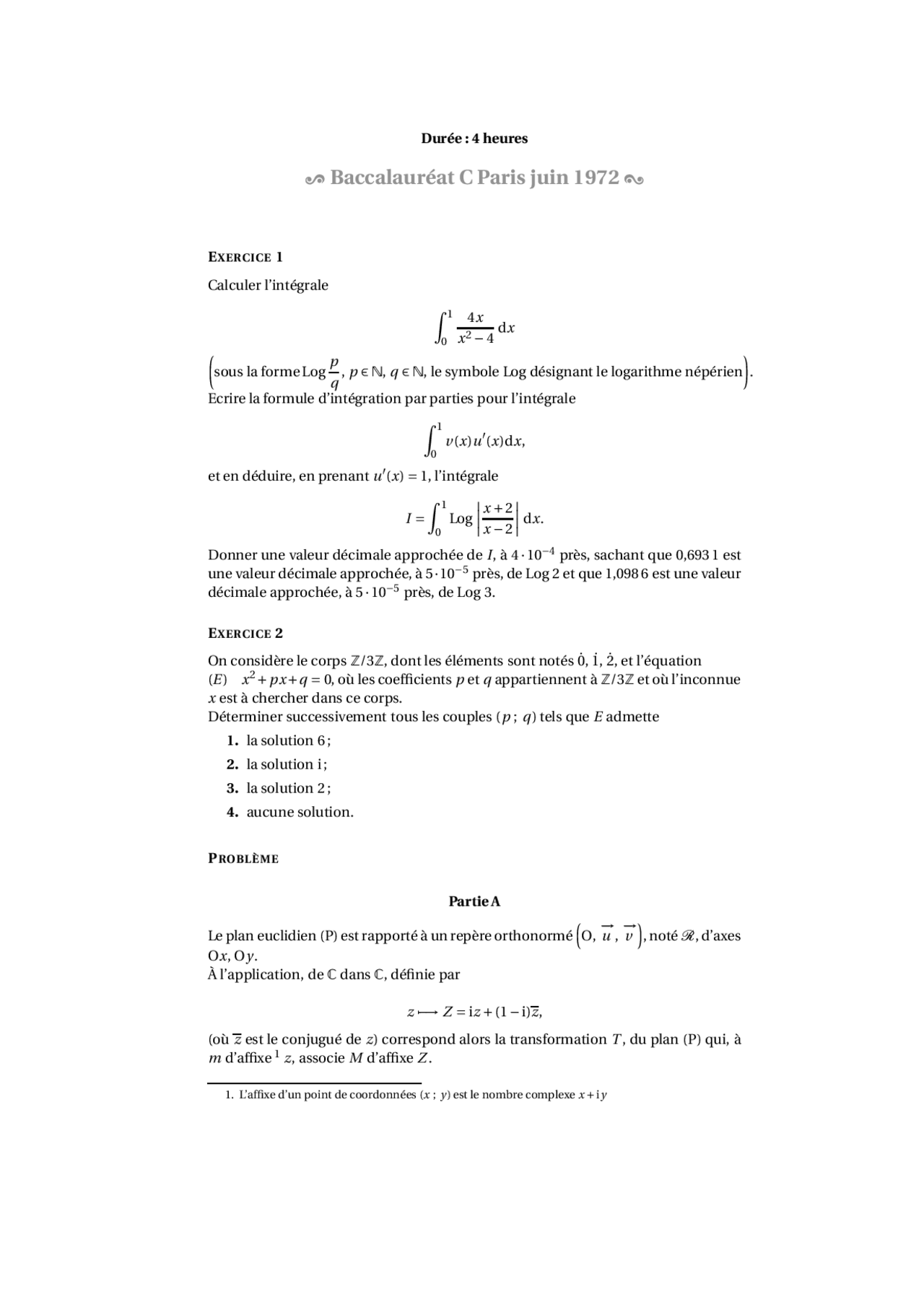 Géométrie - travaux pratiques 10 | Exercises Computational Geometry | Docsity