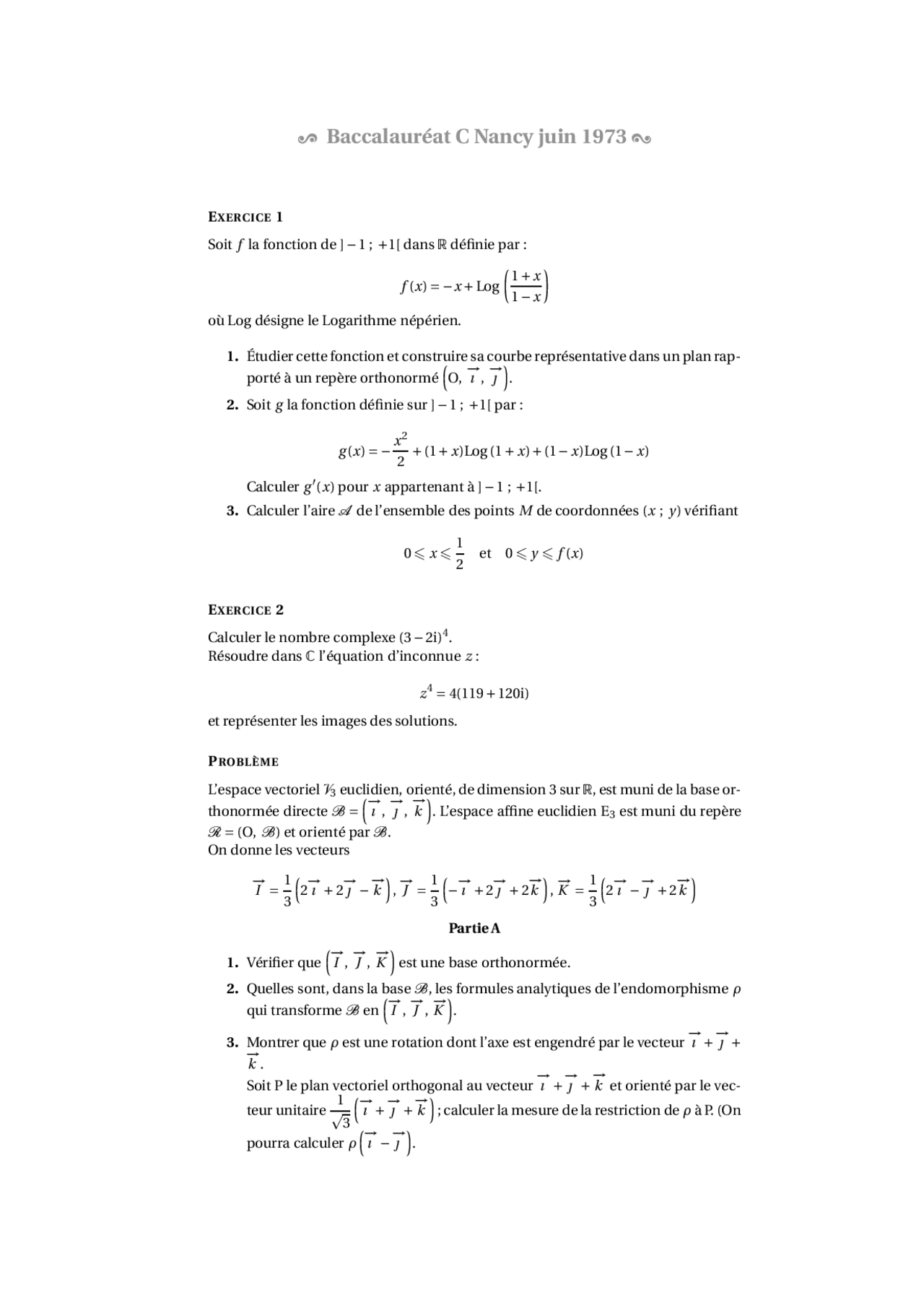 Calcul avancé - exercice 16 - Docsity