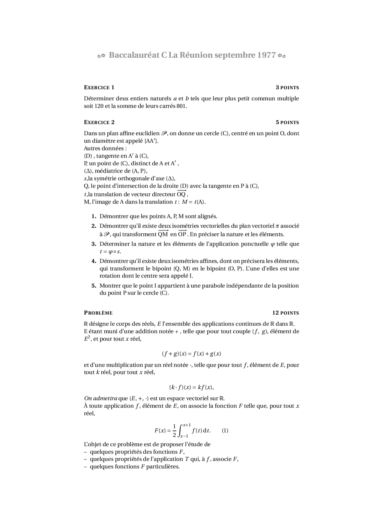 Géométrie Algorithmique Examen 3 Docsity