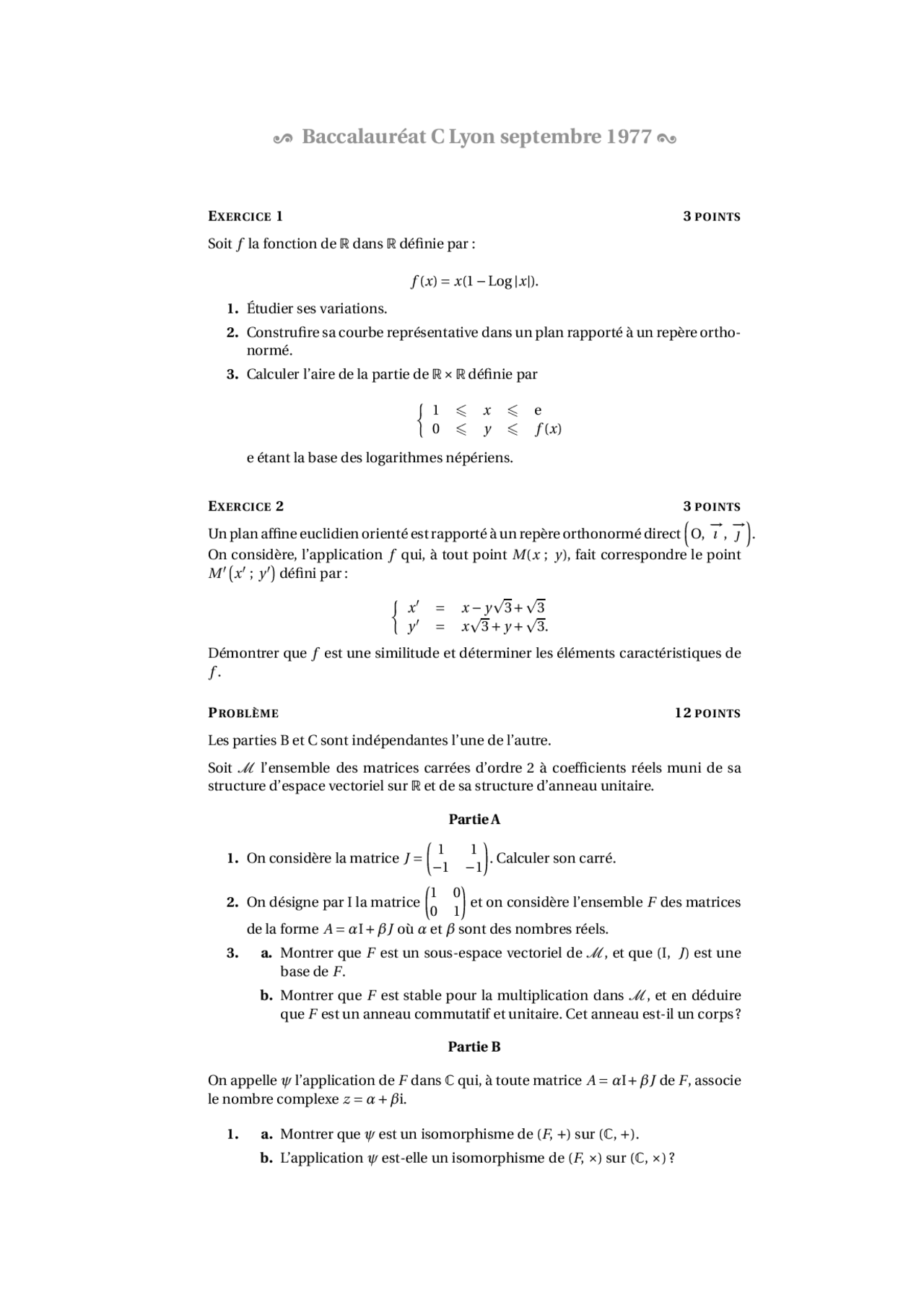 Géométrie algorithmique - examen 9 - Docsity