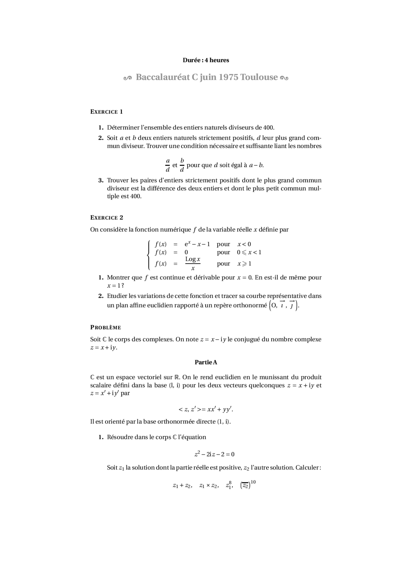 Sciences Math Exercices 7 Docsity