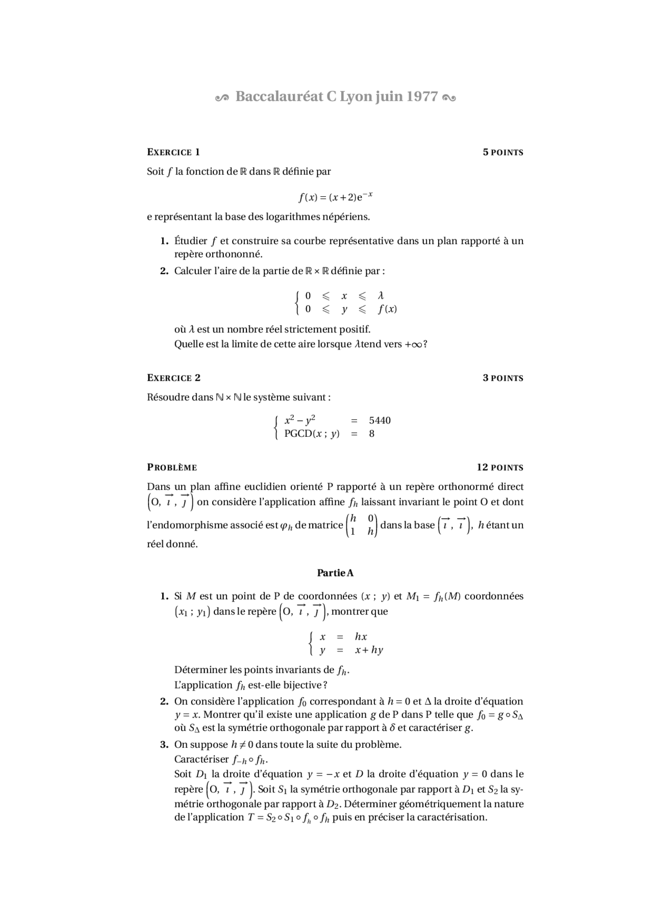 Géométrie algorithmique - examen 8 - Docsity