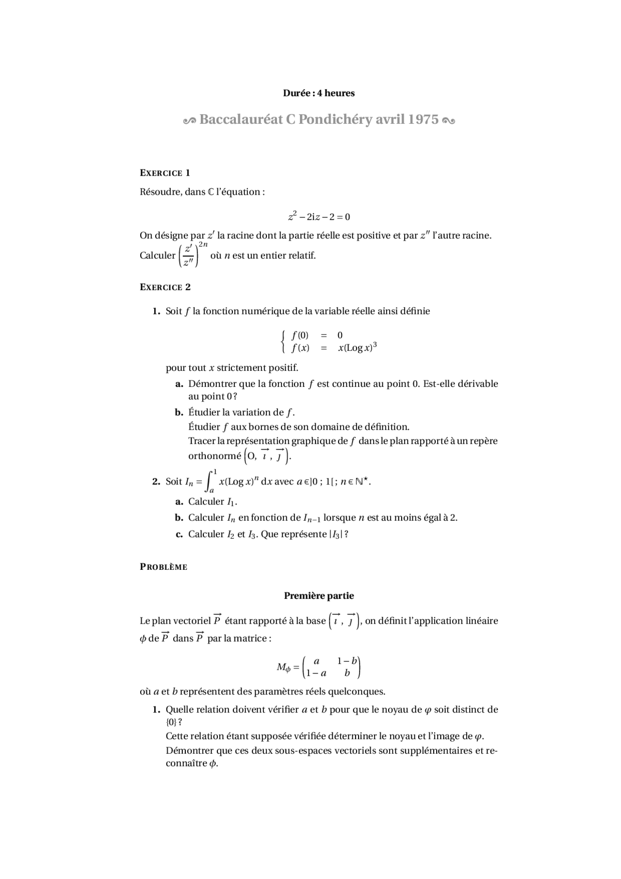 Math Exercice 9 Docsity