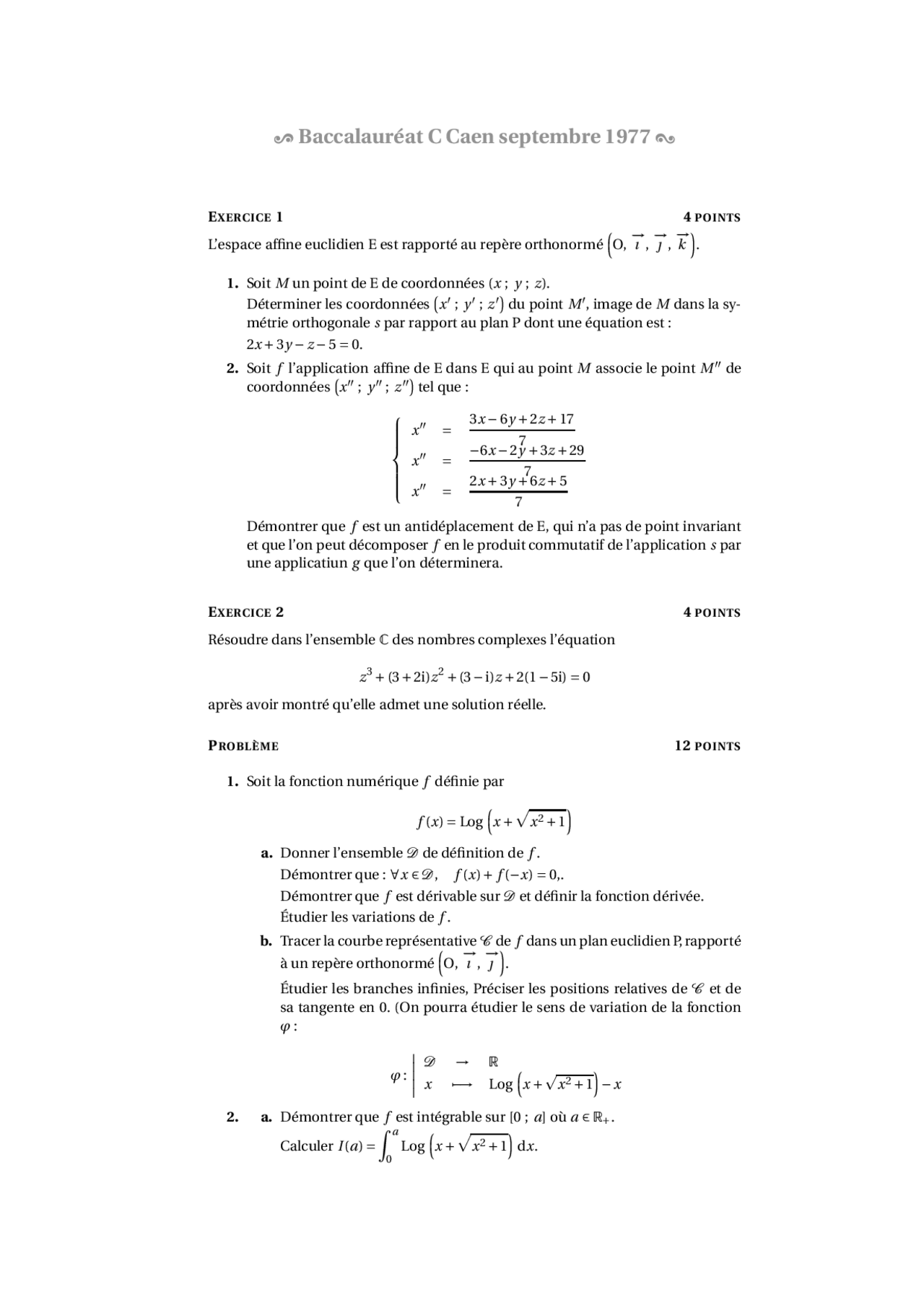 Exercices De Mathématique Appliquée 9 Docsity
