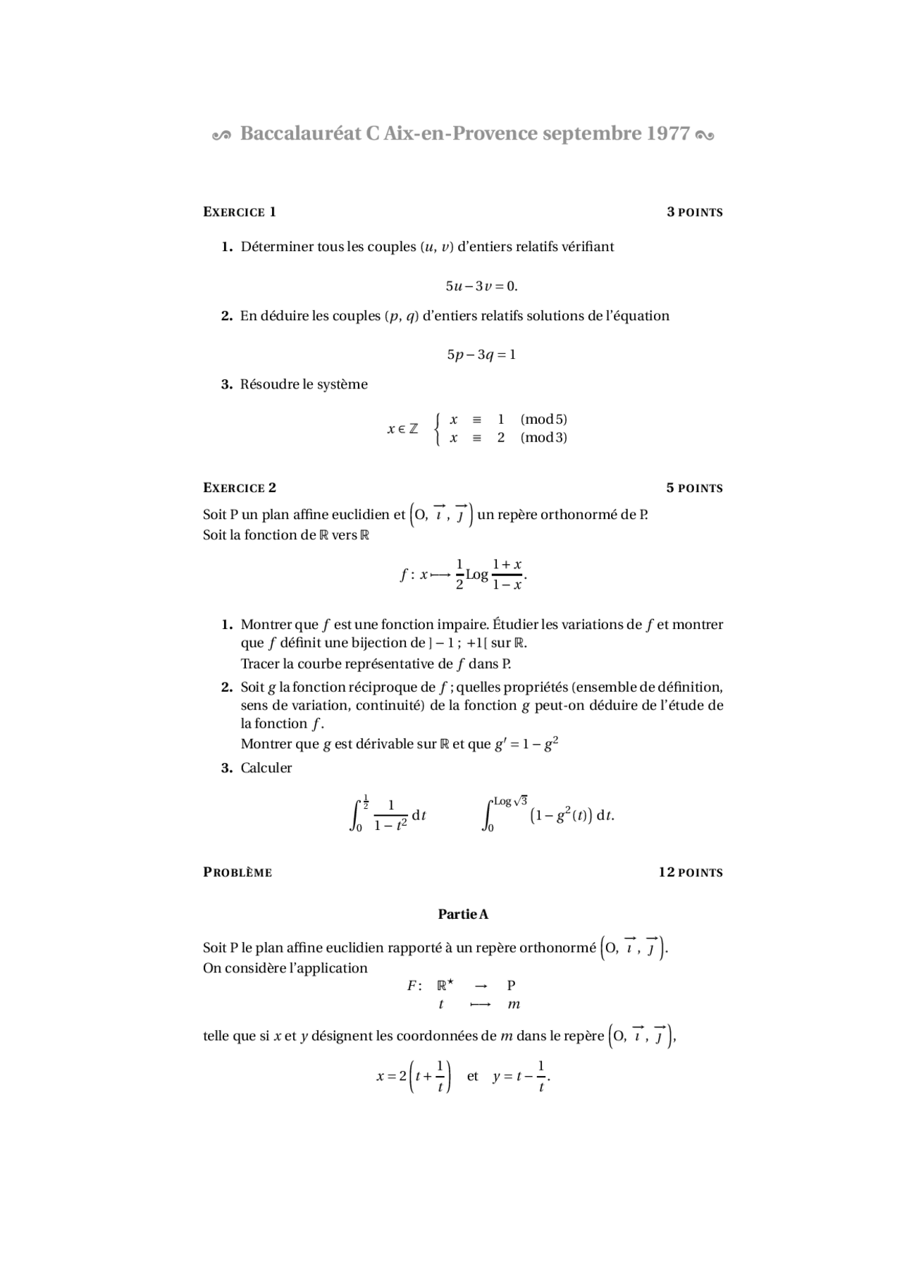 Exercices De Mathématique Appliquée 1 Docsity