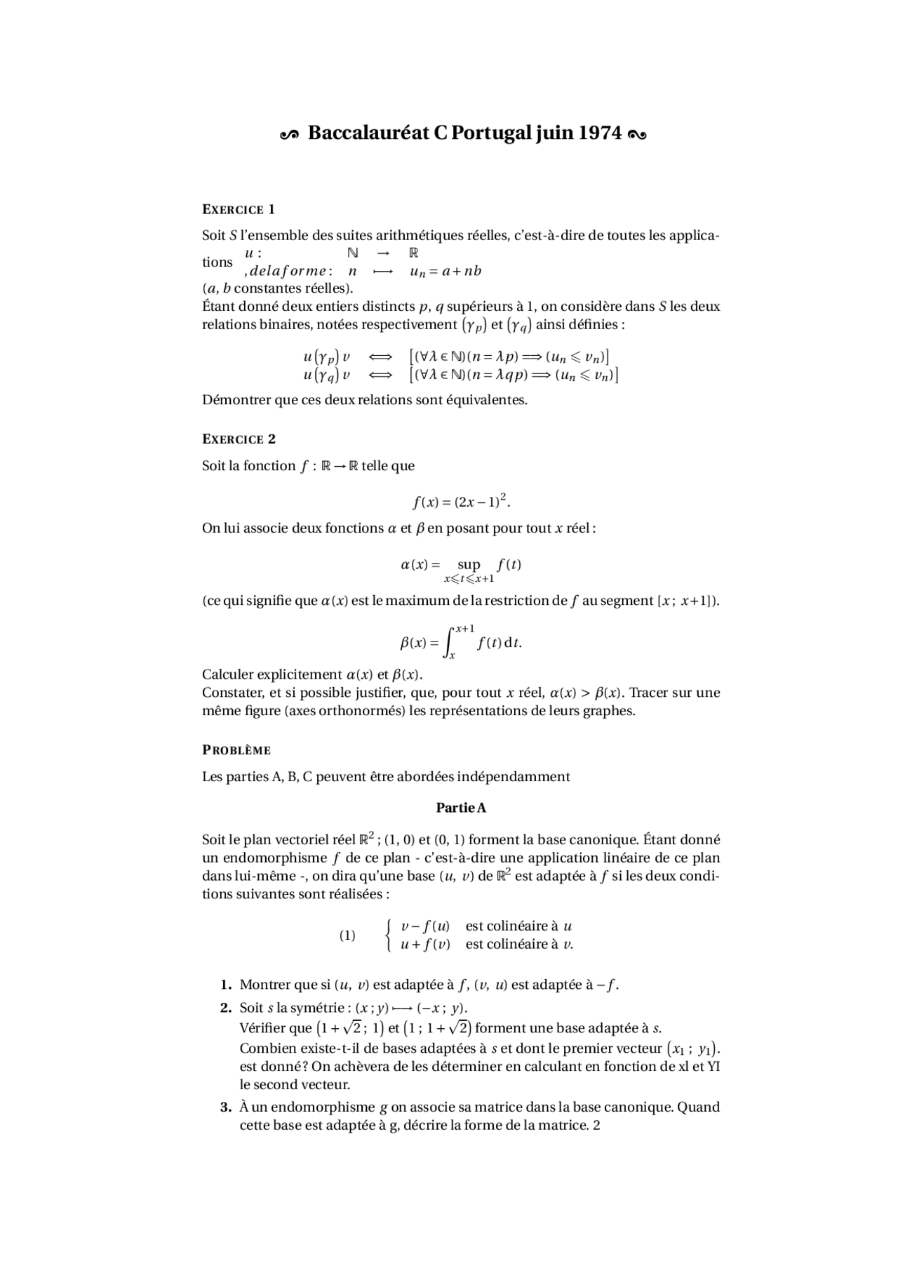 Exercice Math Les Suites Arithmétiques Réelles Docsity