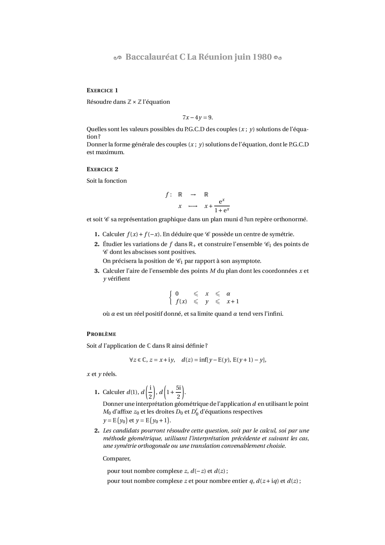 Exercitation sur les calculs avancés de mathèmatique 7 - Docsity