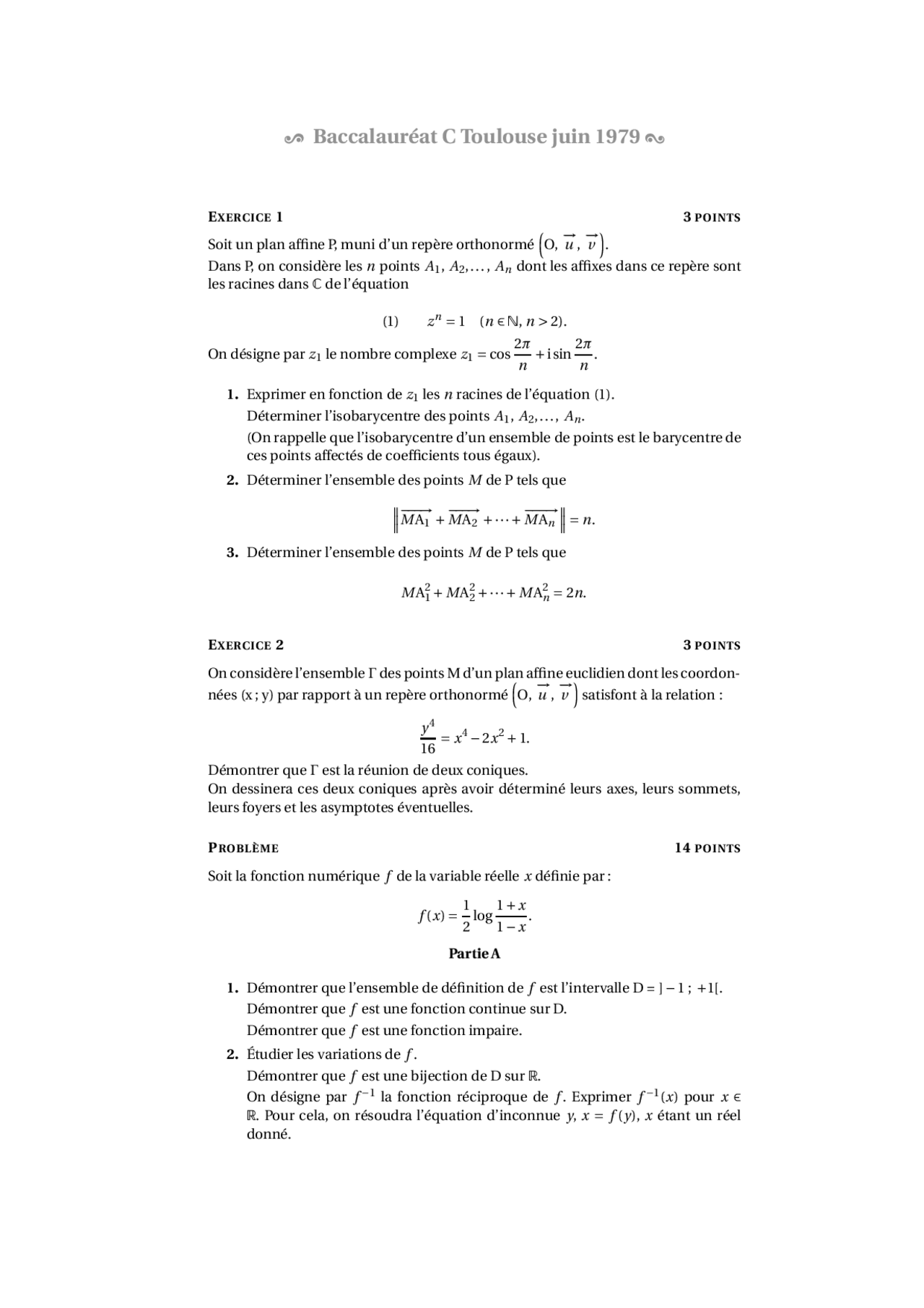 Sciences Mathématiques Exercitation 17 Docsity
