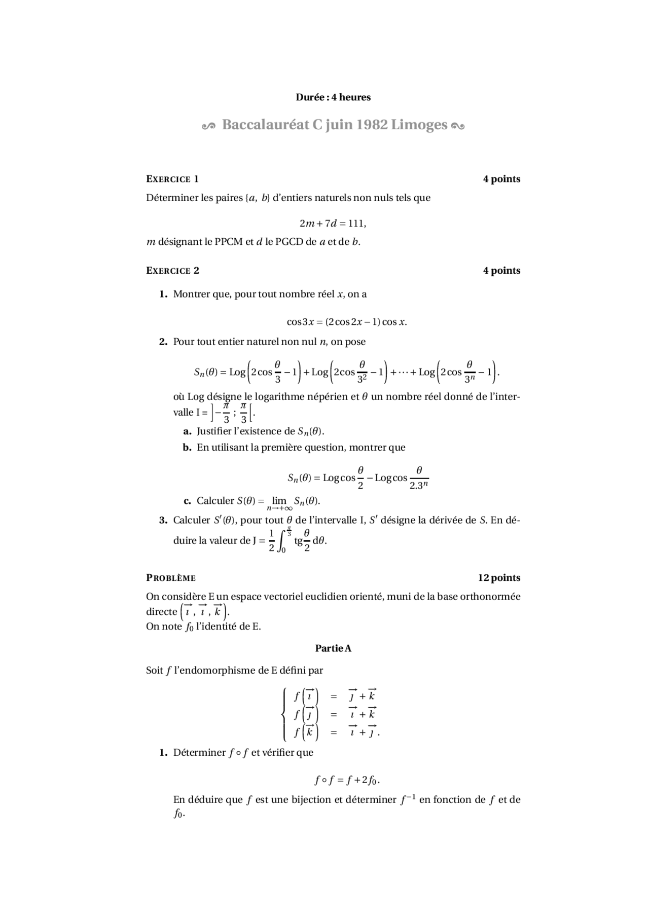 Exercices sur la modélisation mathématique - 3 | Exercices Modélisation ...