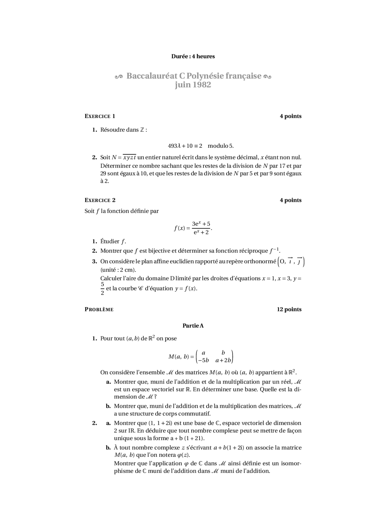 T.P modélisation mathématique - 3 | Exercices Modélisation mathématique et simulation - Docsity