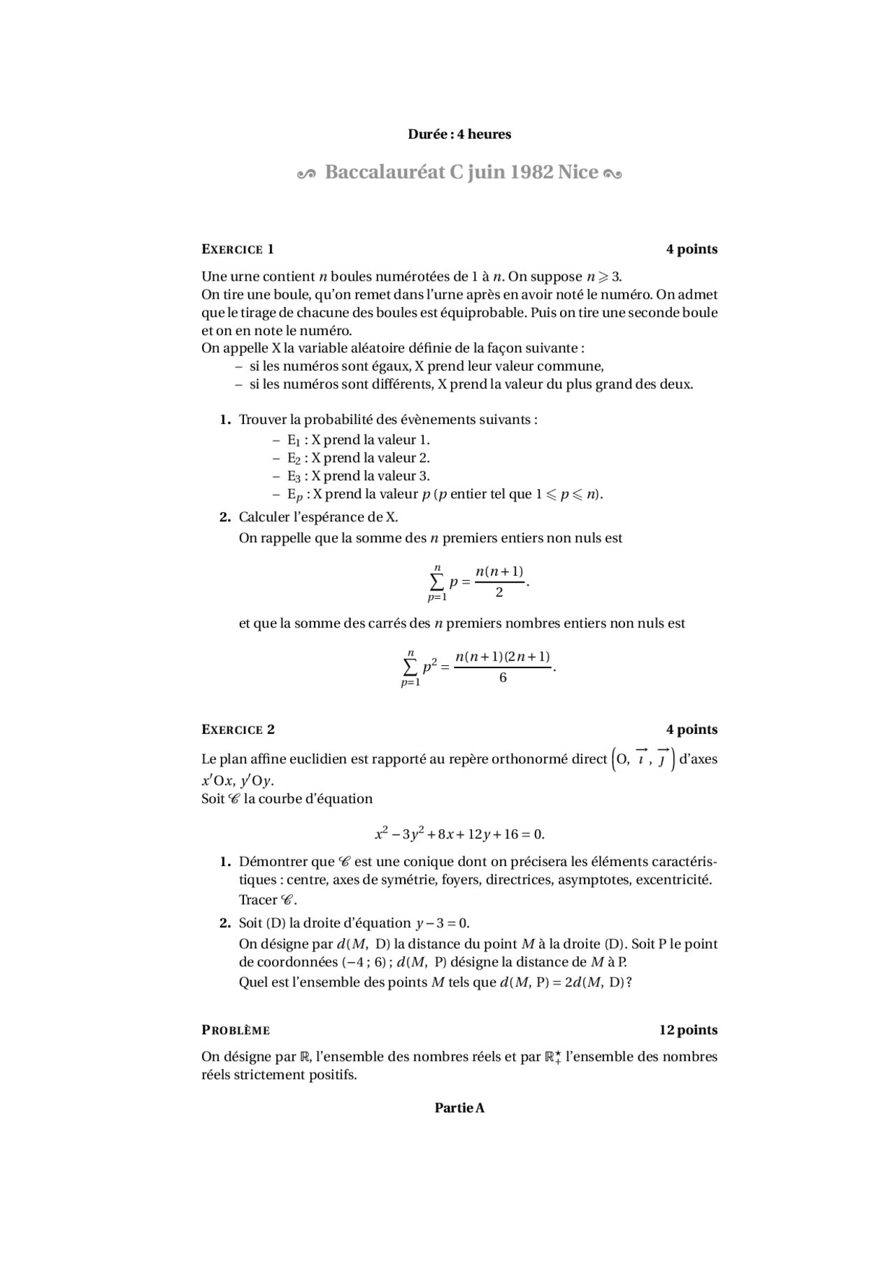 Exercices Sur La Modélisation Mathématique 11 Docsity