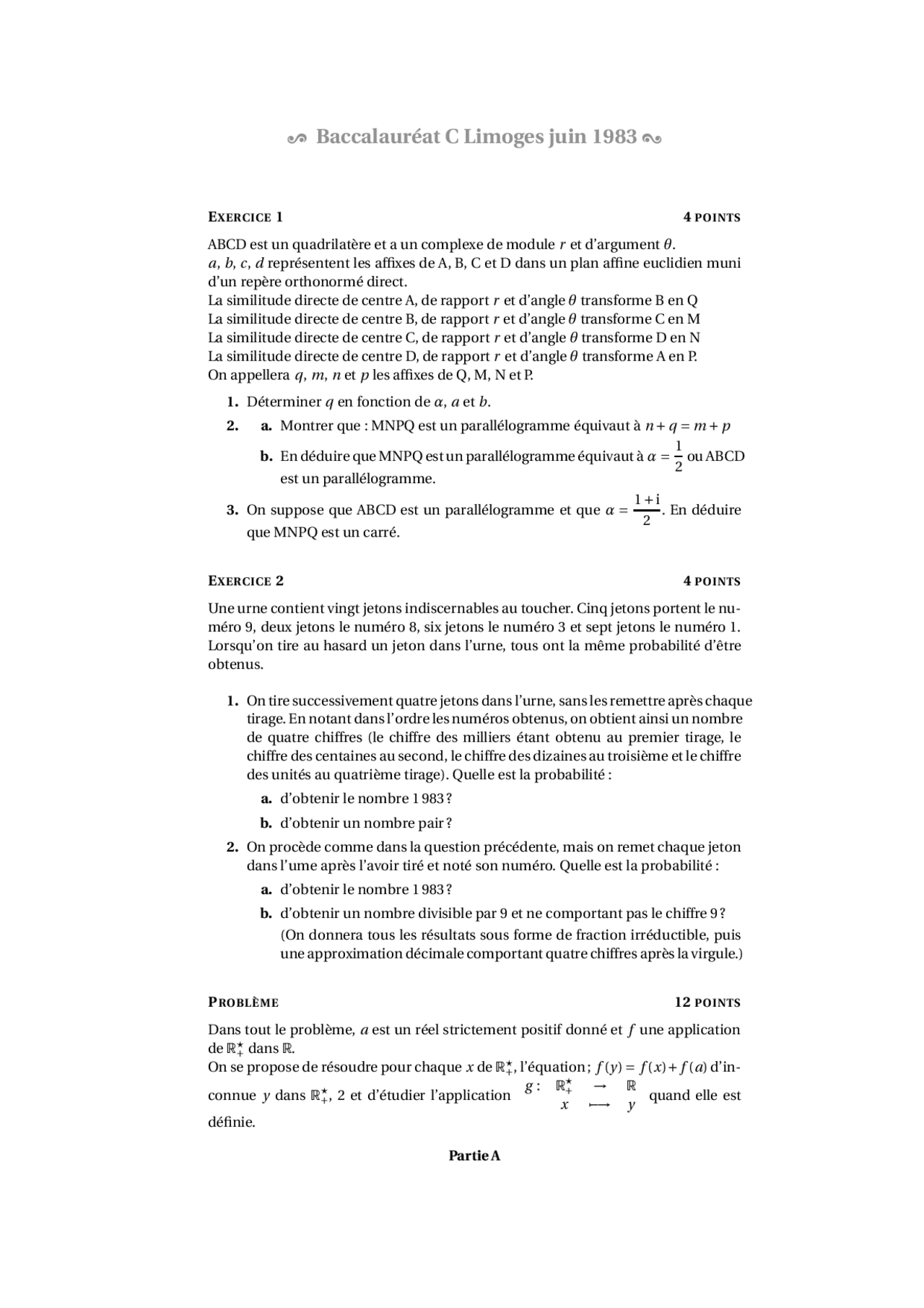 L'analyse numérique – exercices d'algèbre – 3 | Exercices Méthodes mathématiques pour l'analyse ...