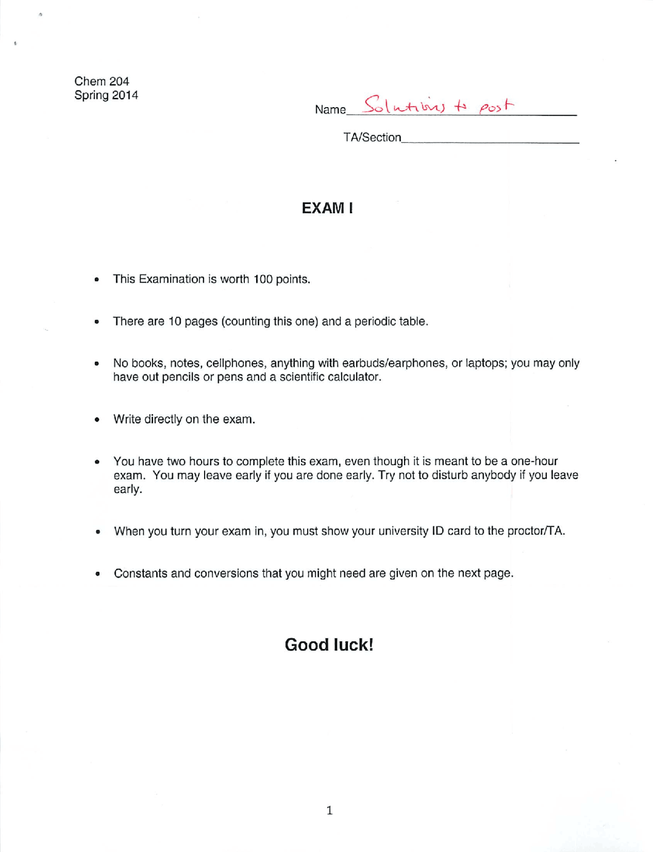 Solved Questions Accelerated Chemistry Ii Exam 4 Spring 2014