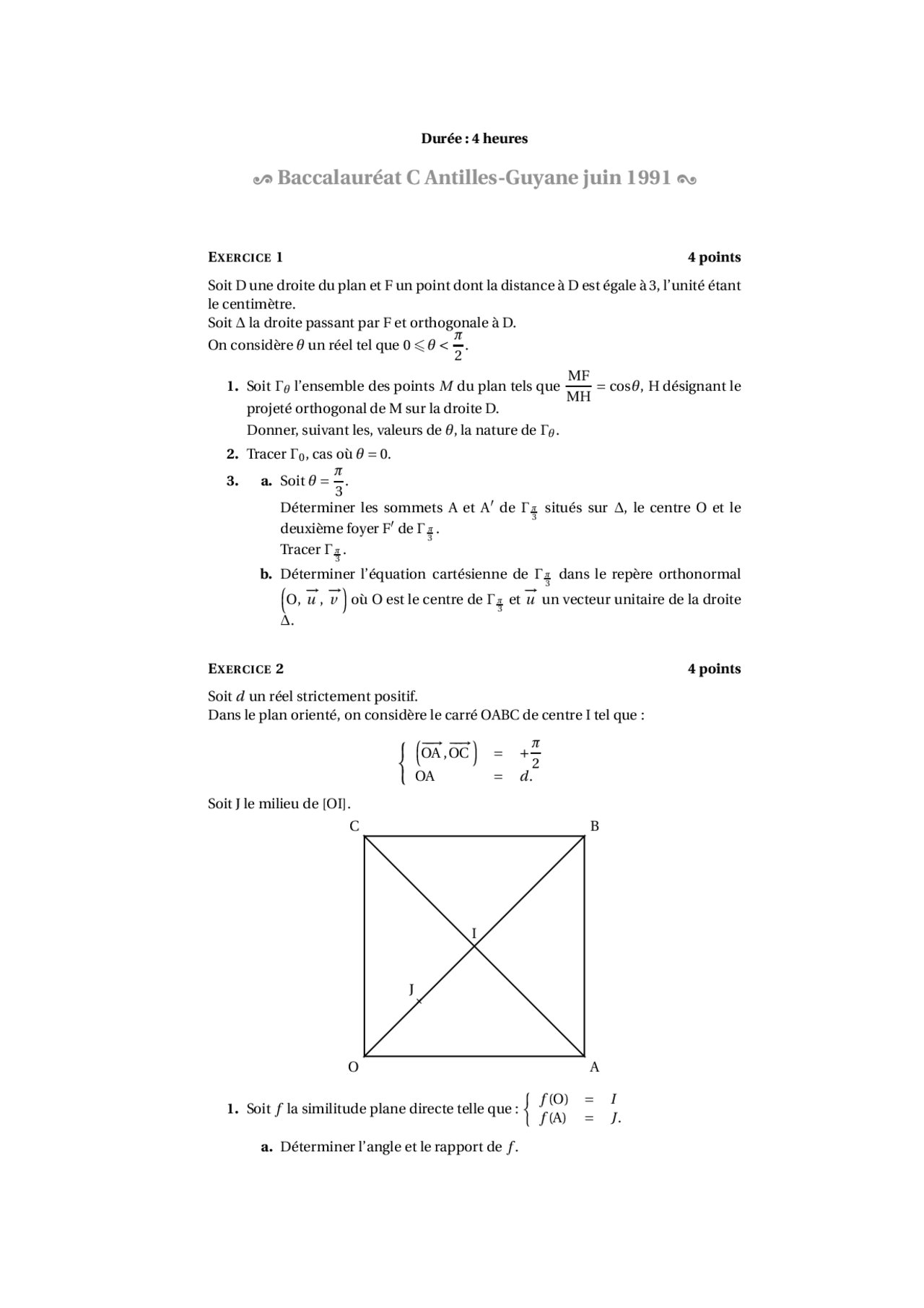 Exercices De Géométrie Algorithmique 3 Docsity