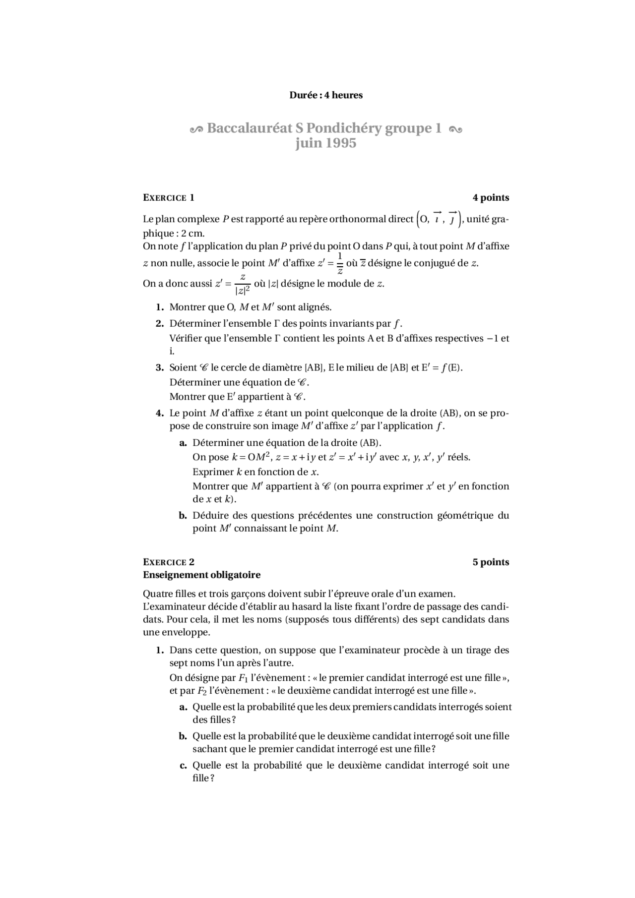 Méthode et analyse numérique - examen 11 - Docsity