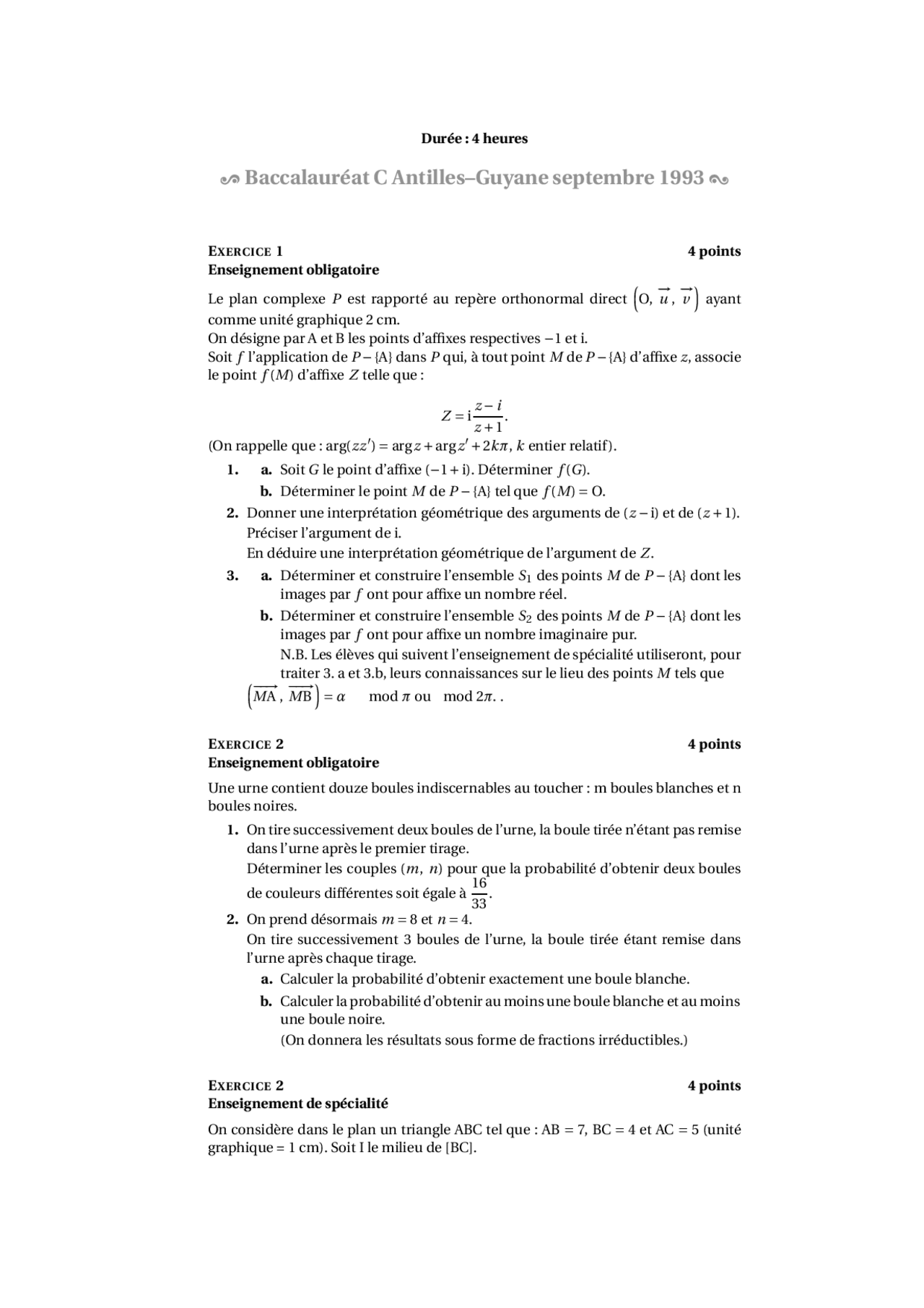 Examen De Géométrie Algorithmique 3 Docsity