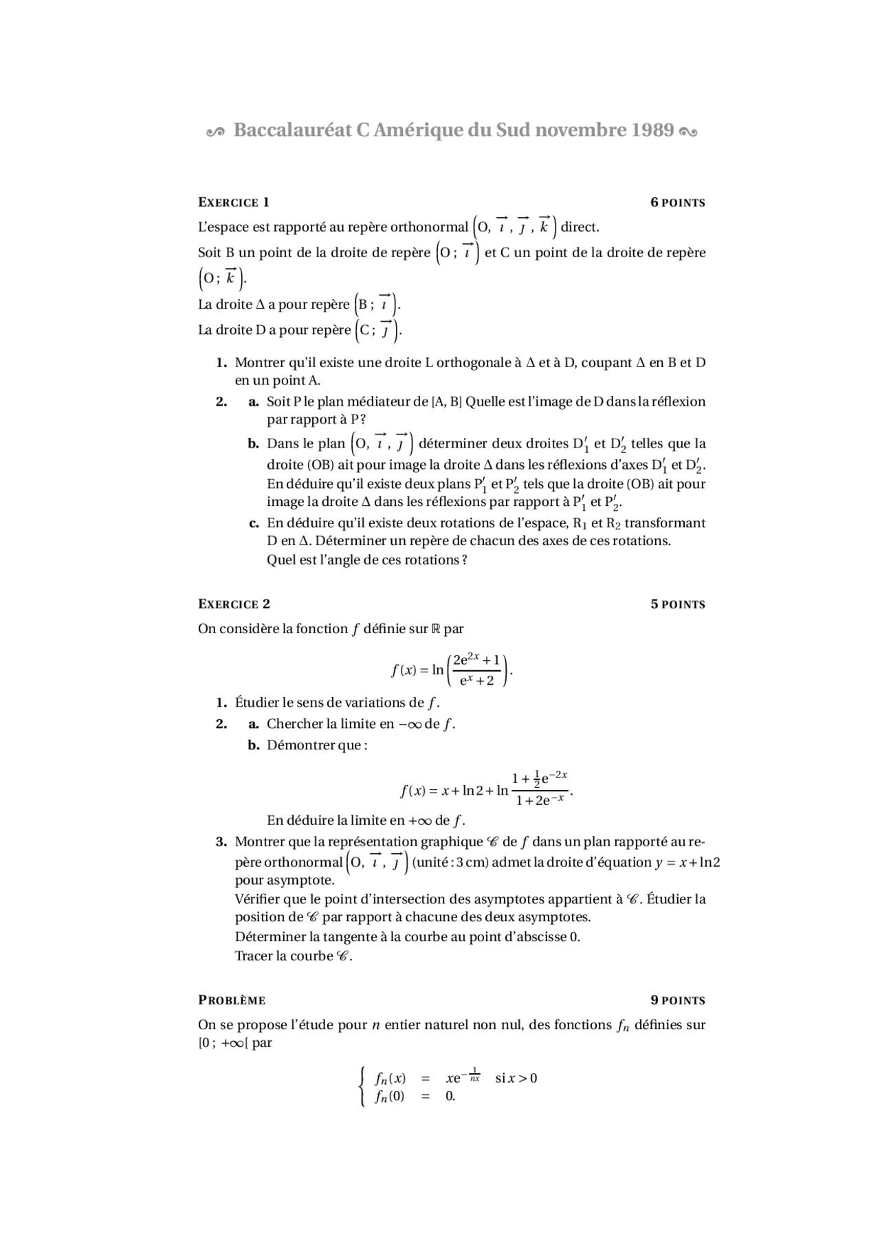 Géométrie Algorithmique Examen Baccalauréat 2 Docsity