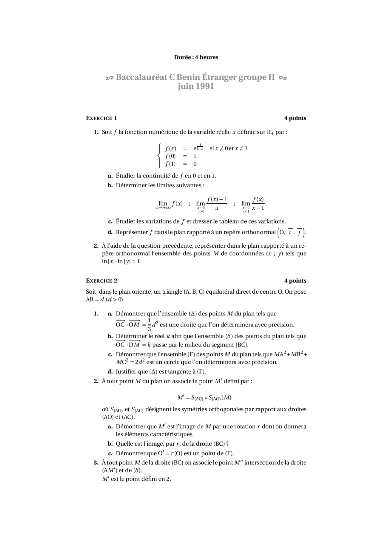 Exercices De Géométrie Algorithmique 5 Docsity