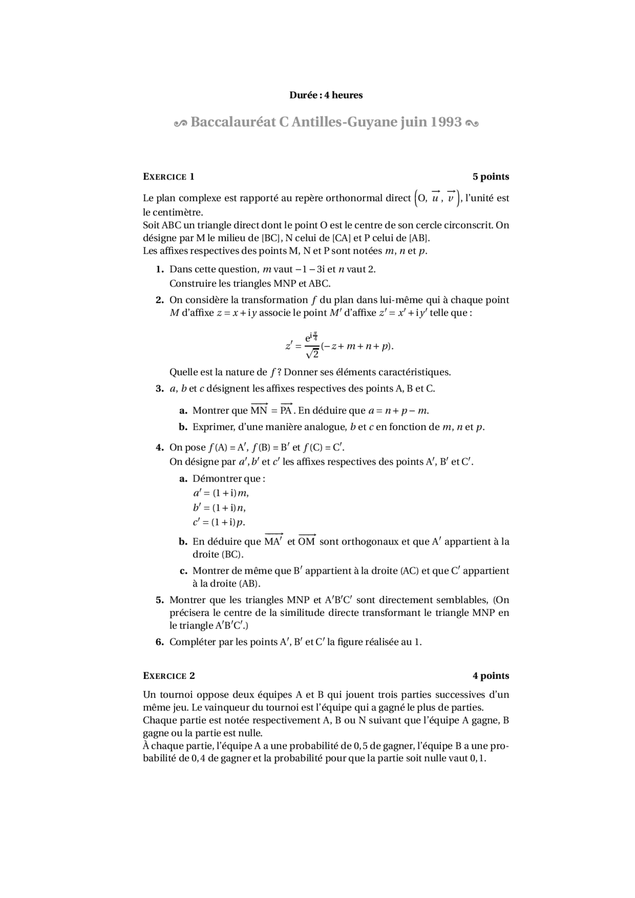 Examen De Géométrie Algorithmique 4 Docsity