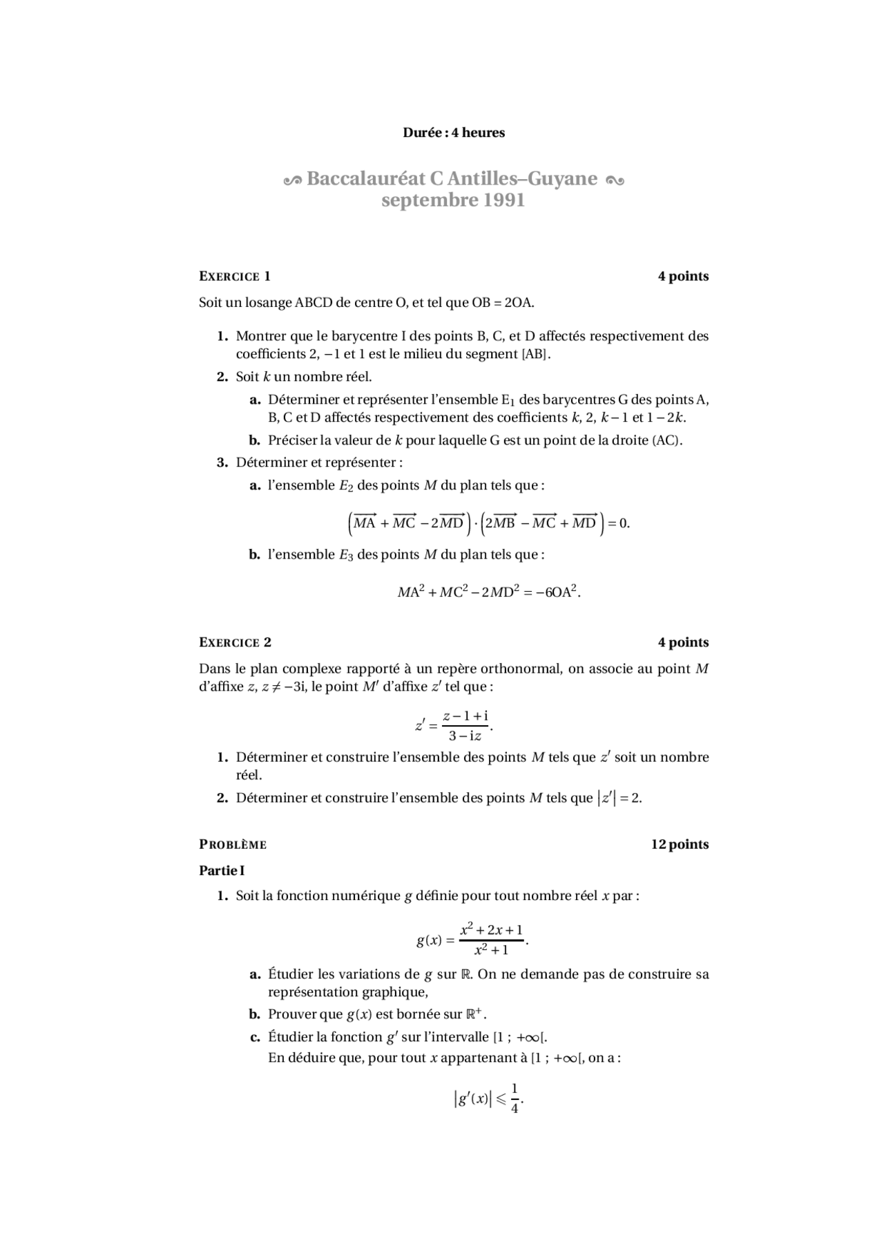 Exercices De Géométrie Algorithmique 4 Docsity