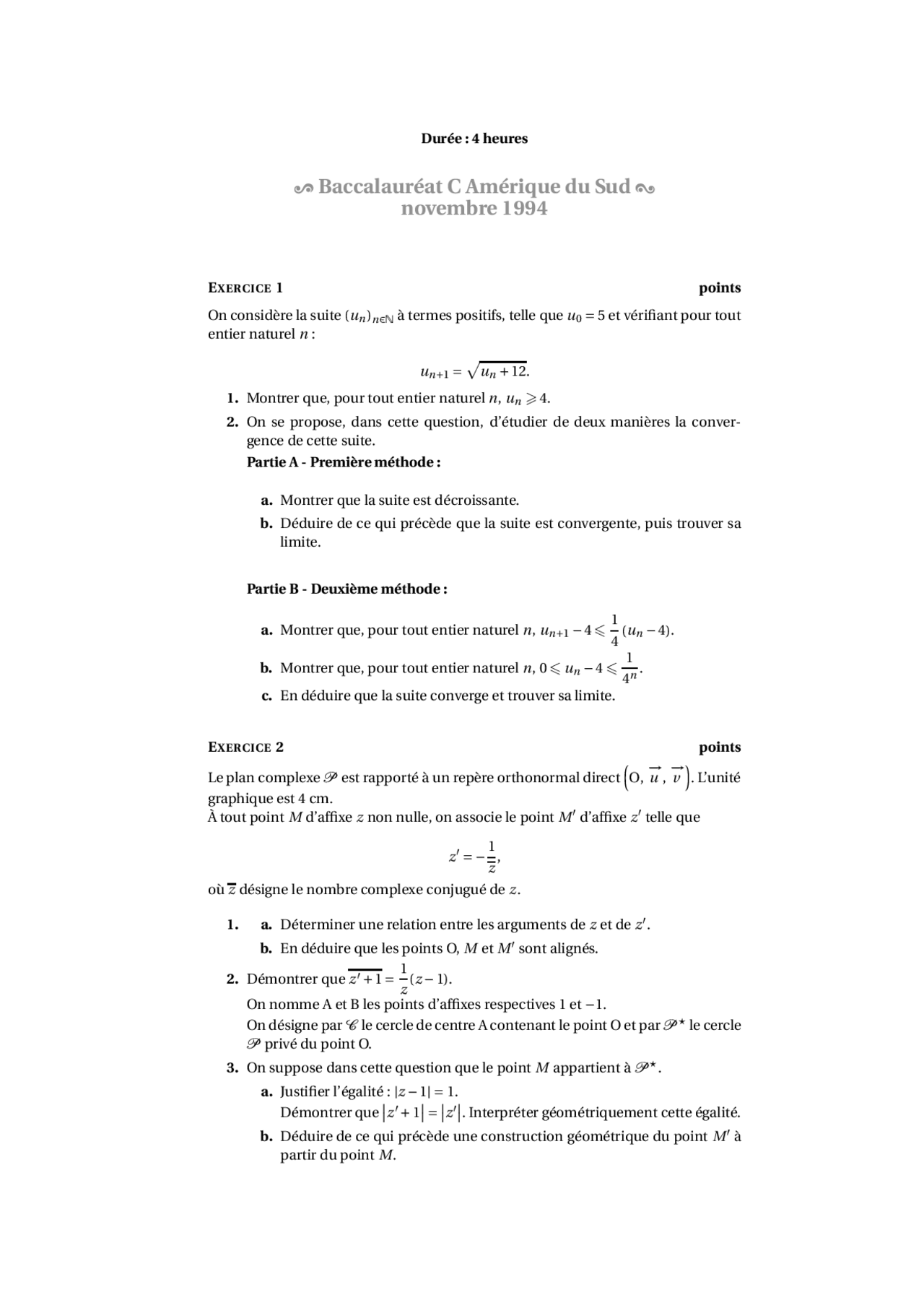 Exercices sur l'analyse numérique – 2 - Docsity