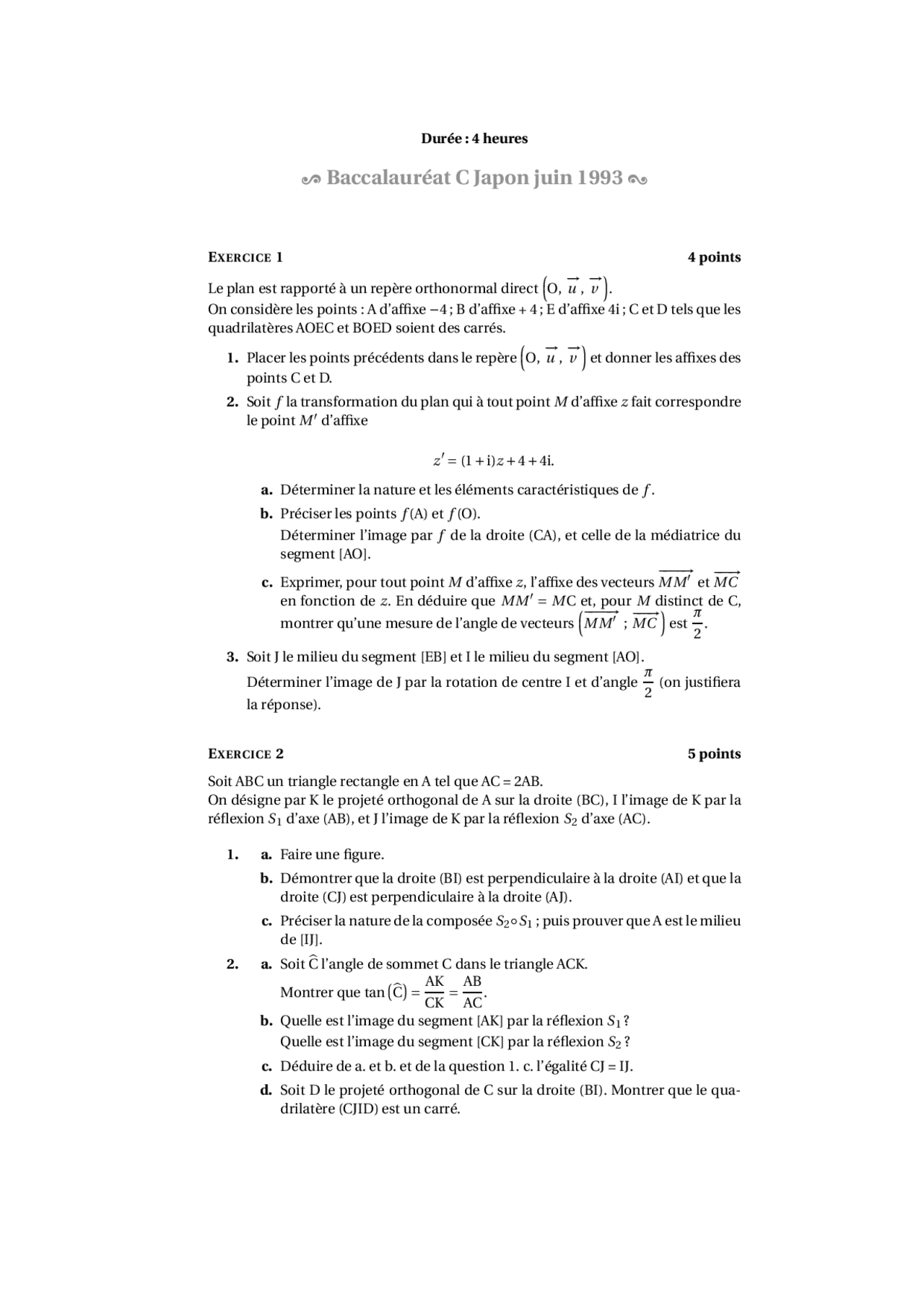 Examen De Géométrie Algorithmique 7 Docsity