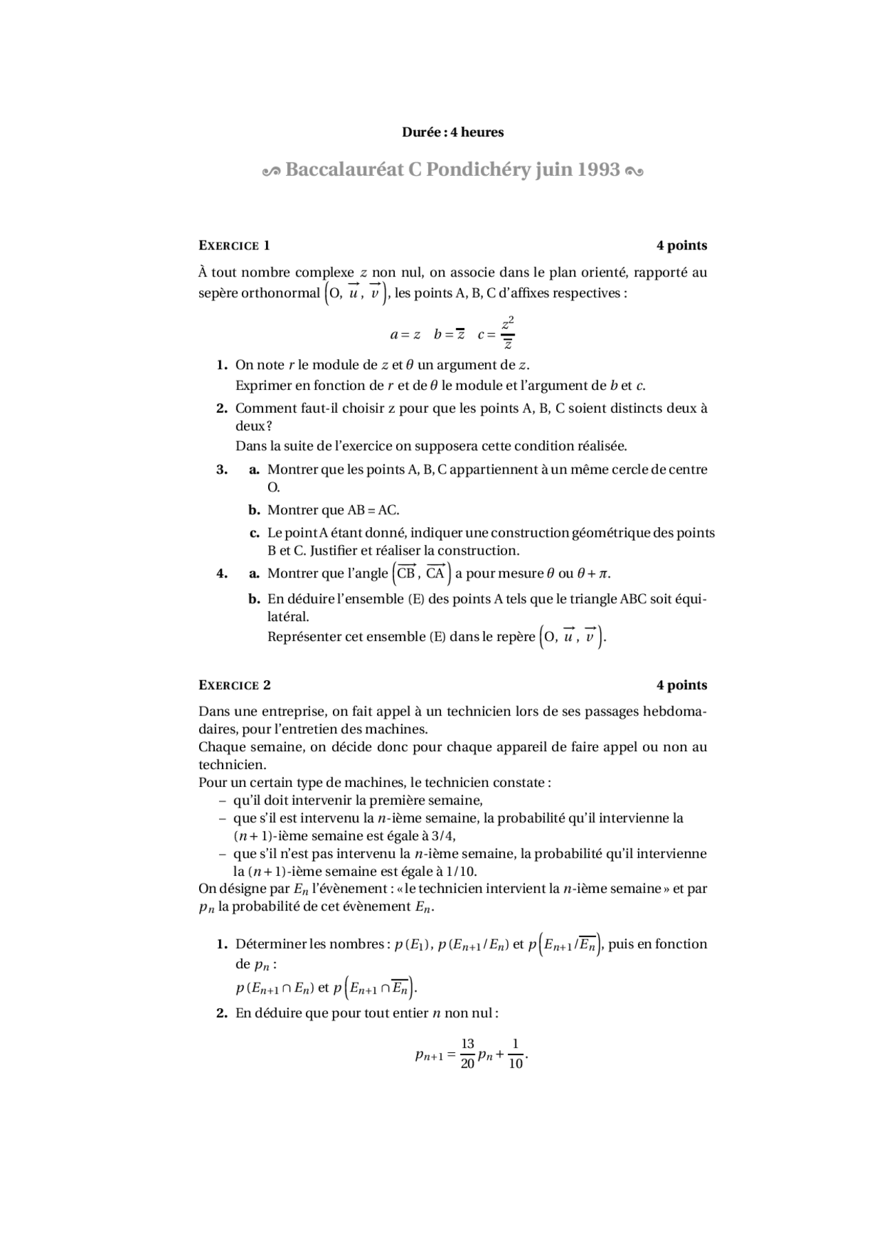 Examen De Géométrie Algorithmique 14 Docsity