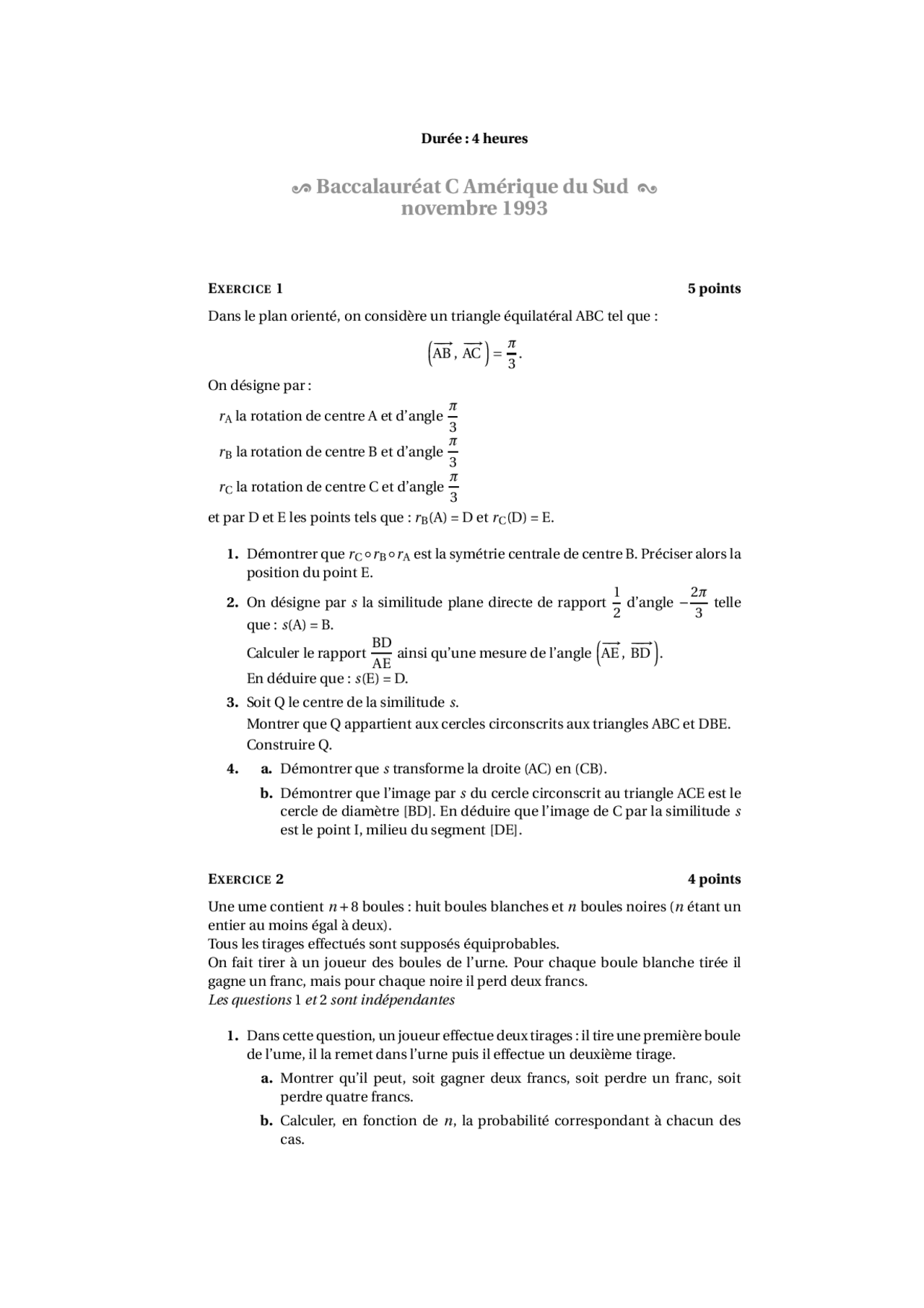 Examen De Géométrie Algorithmique 2 Docsity