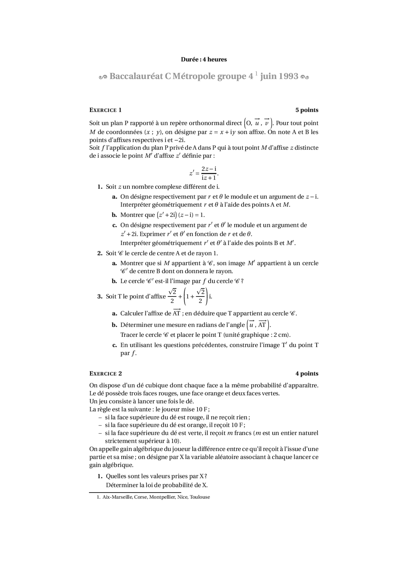 Examen De Géométrie Algorithmique 11 Docsity
