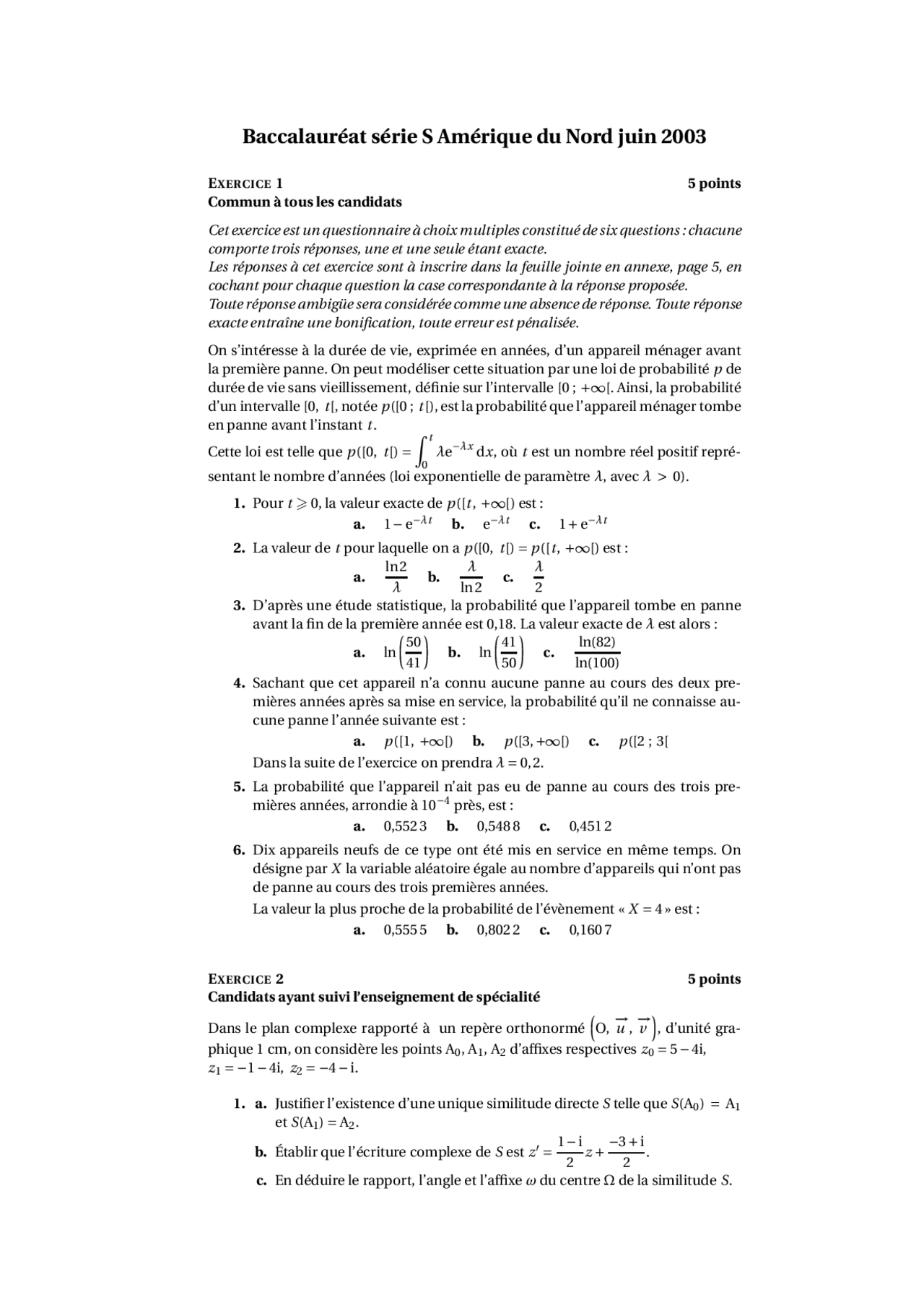 Exercices De Modélisation Mathèmatique Correction 1 Docsity