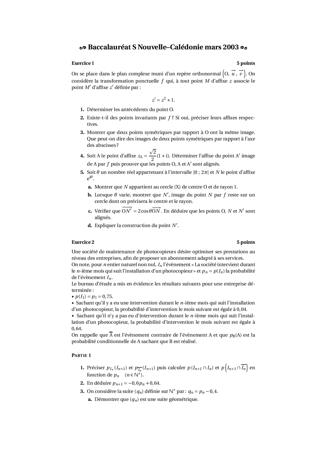 Exercices De Modélisation Mathèmatique Correction 19 Docsity