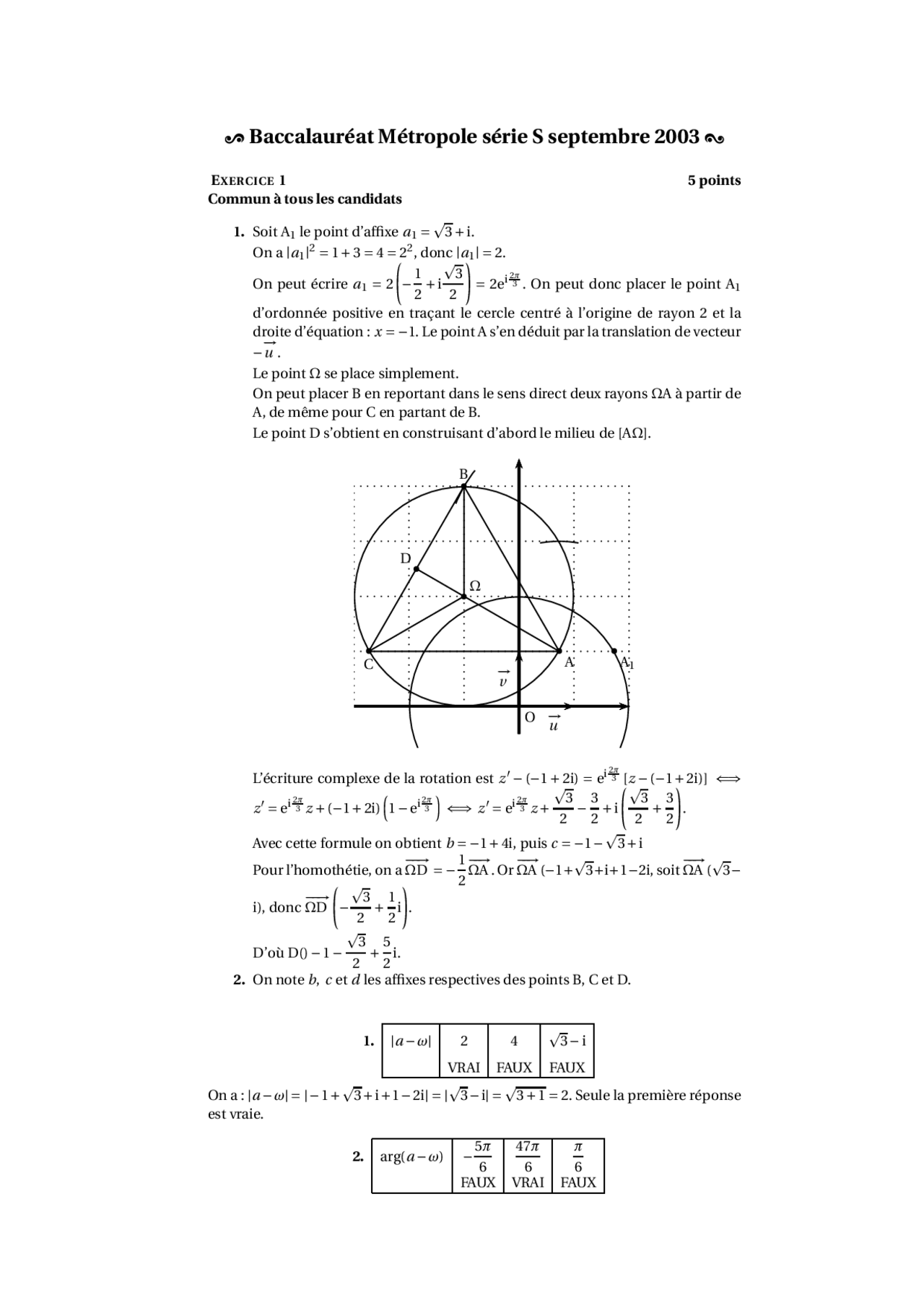 Exercices De Modélisation Mathèmatique Correction 12 Docsity