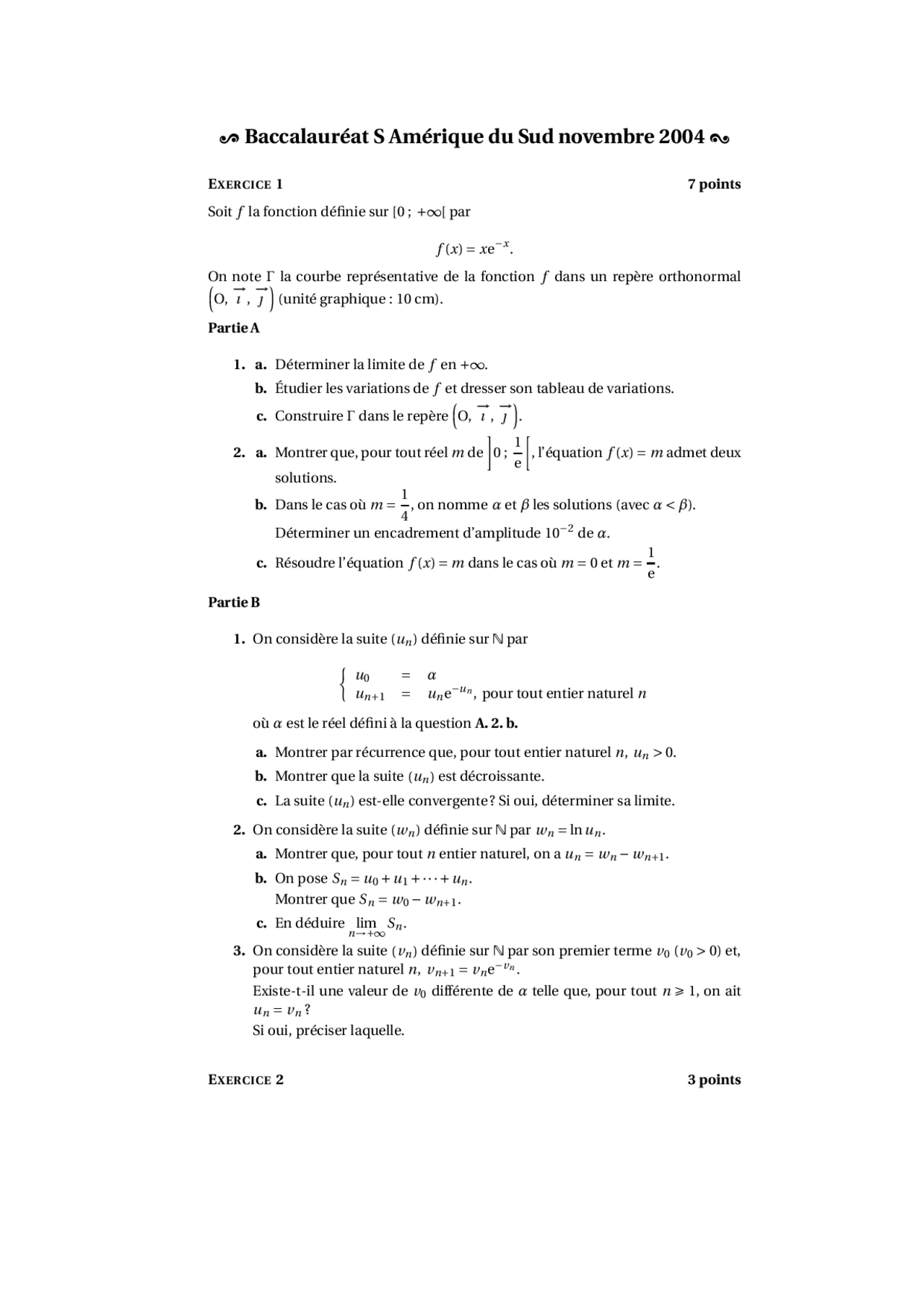 Exercitation Algèbre 1 Correction Docsity