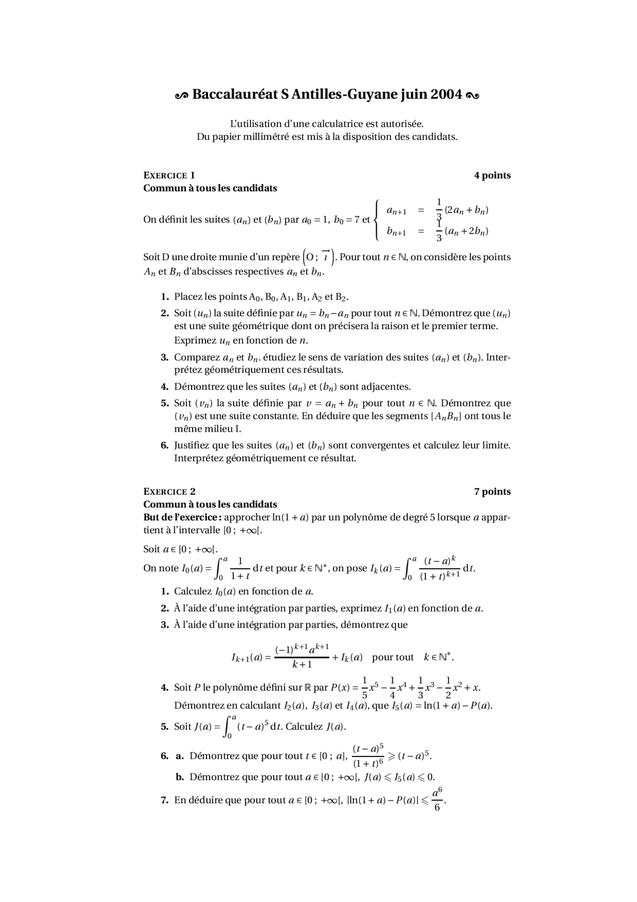 Exercitation Algèbre 4 Correction Docsity