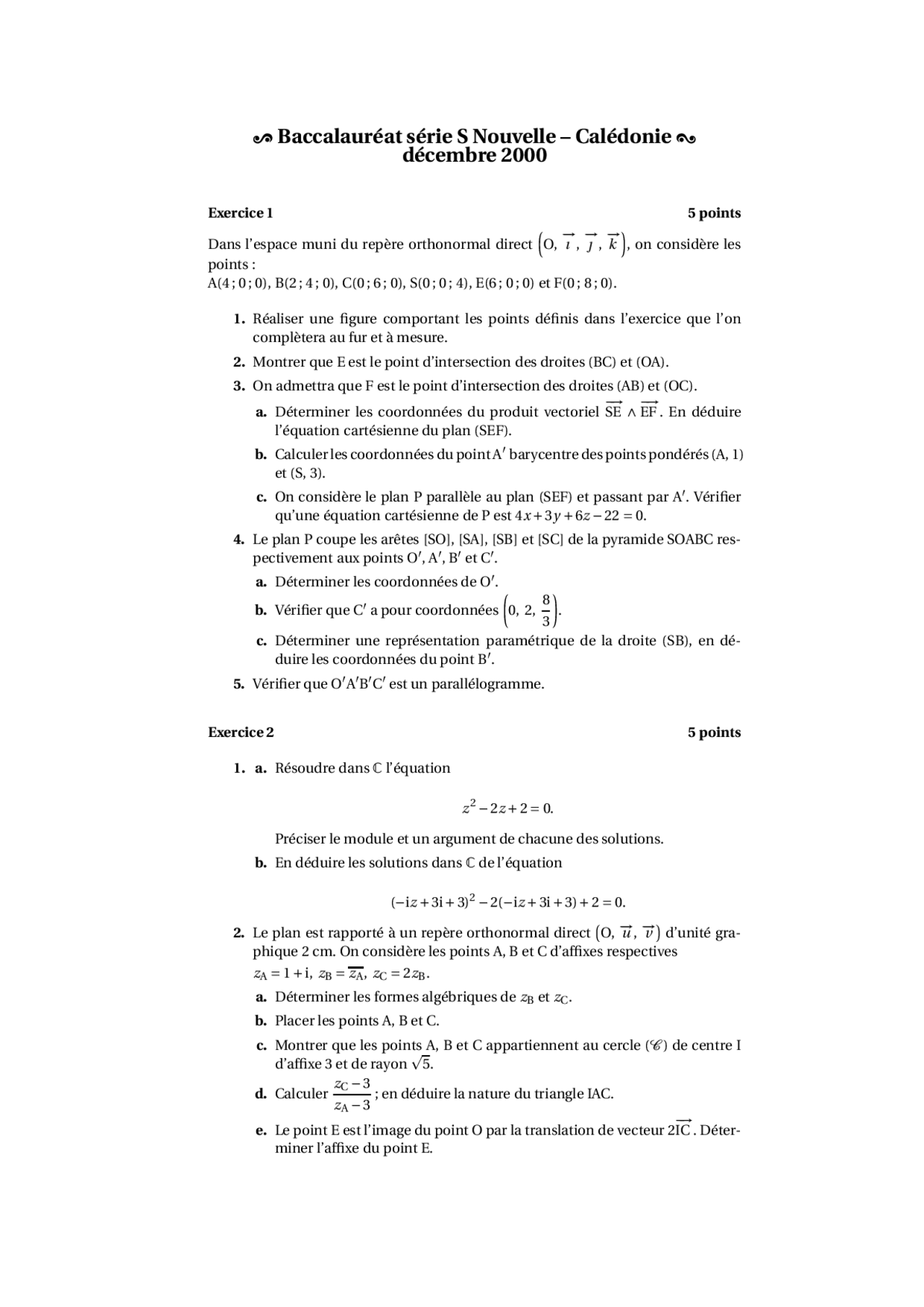 Exercices Sur La Modélisation Mathématique 12 Docsity