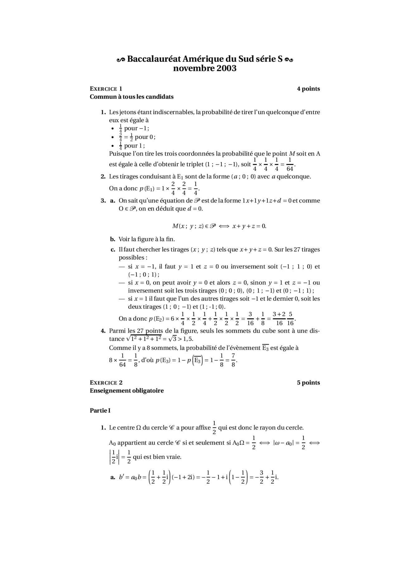 Exercices De Modélisation Mathèmatique Correction 10 Docsity