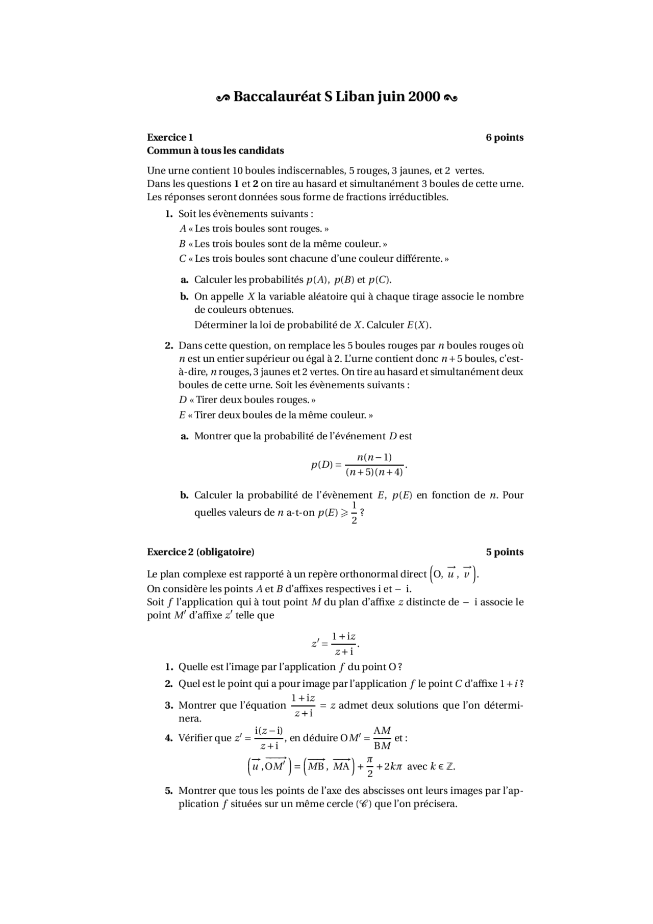 Exercices Sur La Modélisation Mathématique 9 Docsity