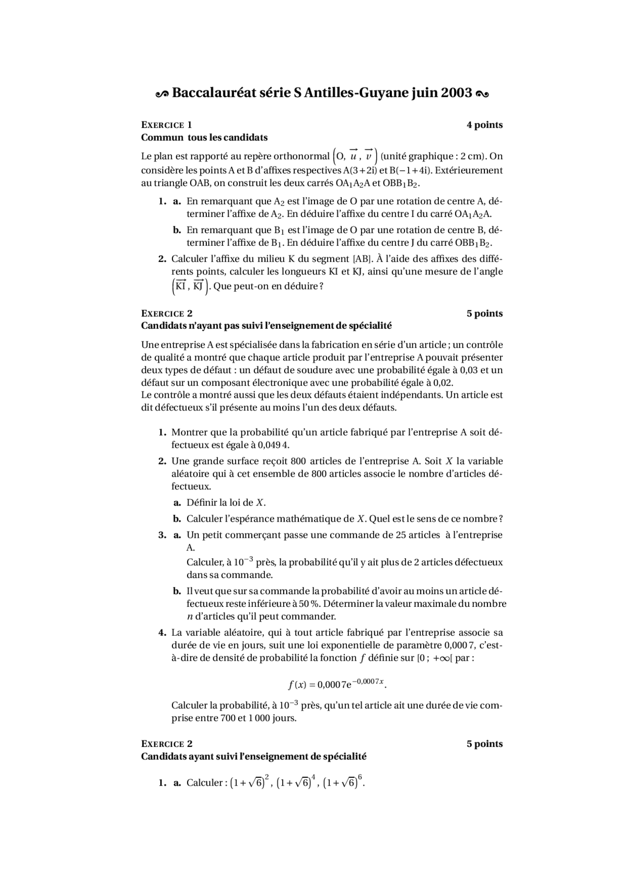 Exercices De Modélisation Mathèmatique Correction 3 Exercices