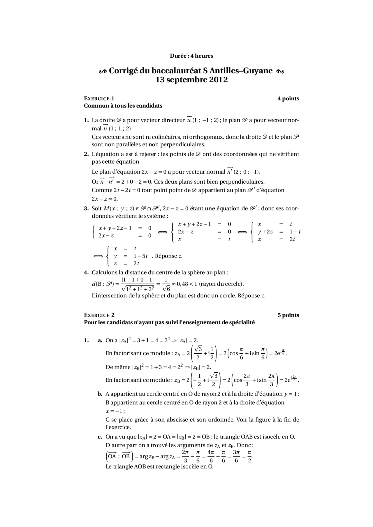 Algèbre Correction Des Exercices 5 Ejercicios Álgebra Lineal Docsity
