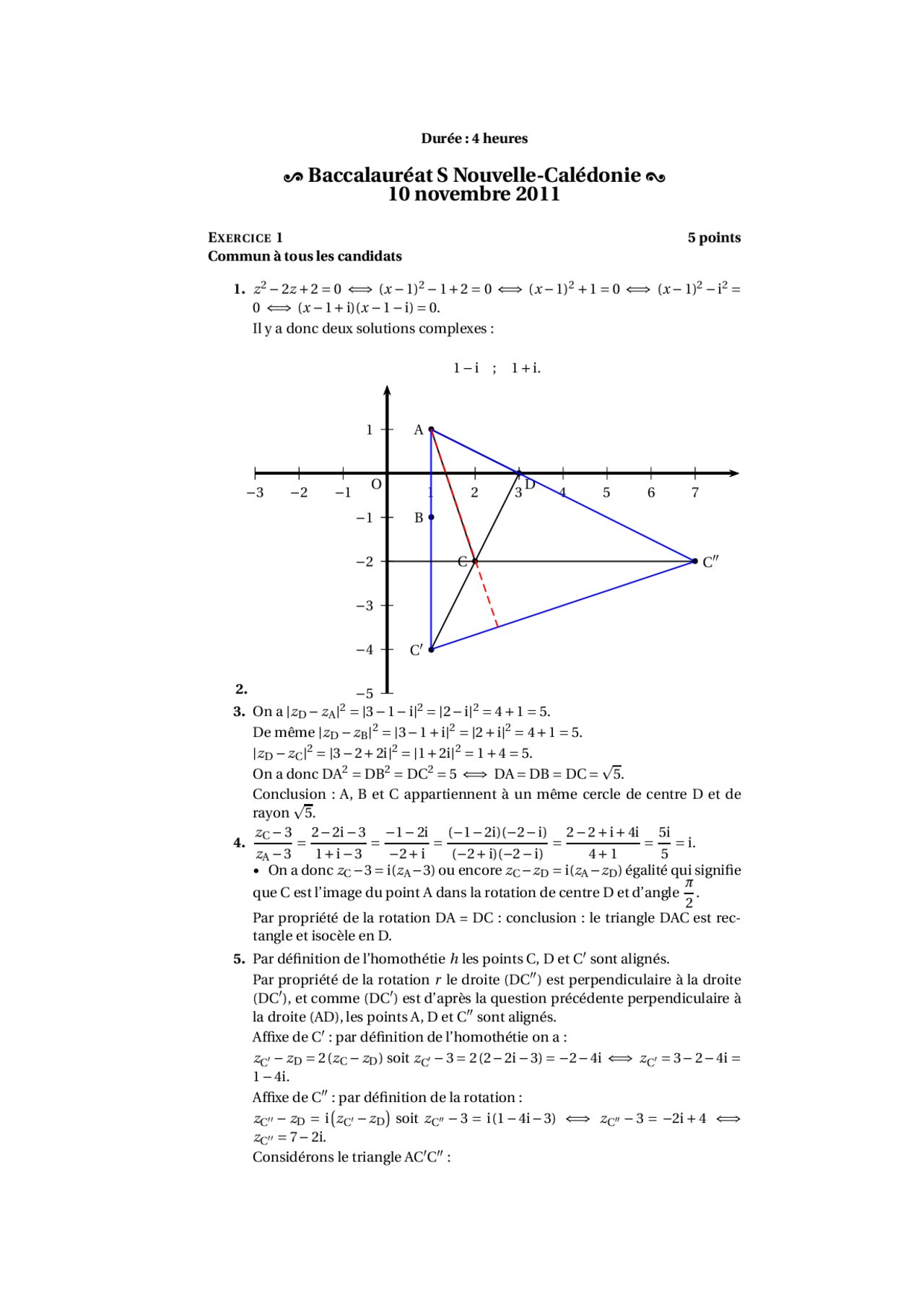Calcul avancé 7 - correction examen - Docsity