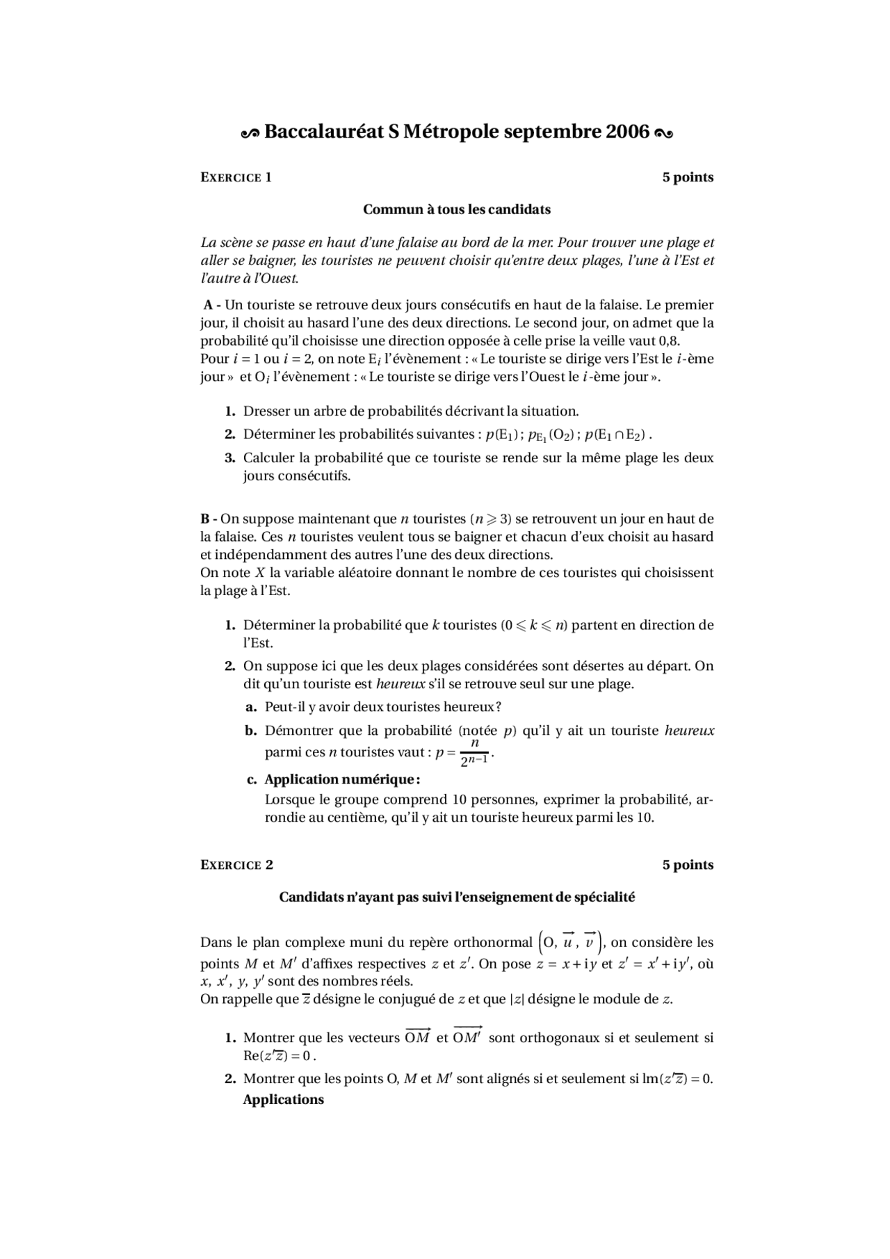 Corrigé – exercices de géométrie – 10 | Exercises Analytical Geometry and Calculus | Docsity