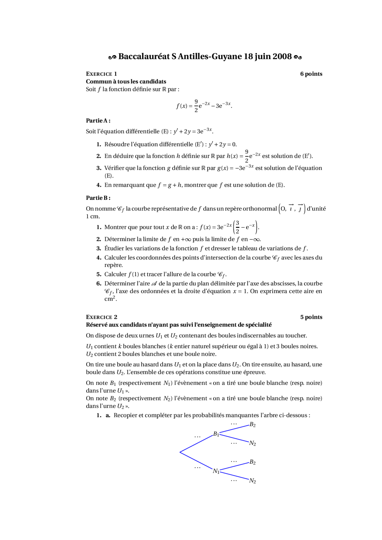 Série de mathématique – correction – 3 - Docsity