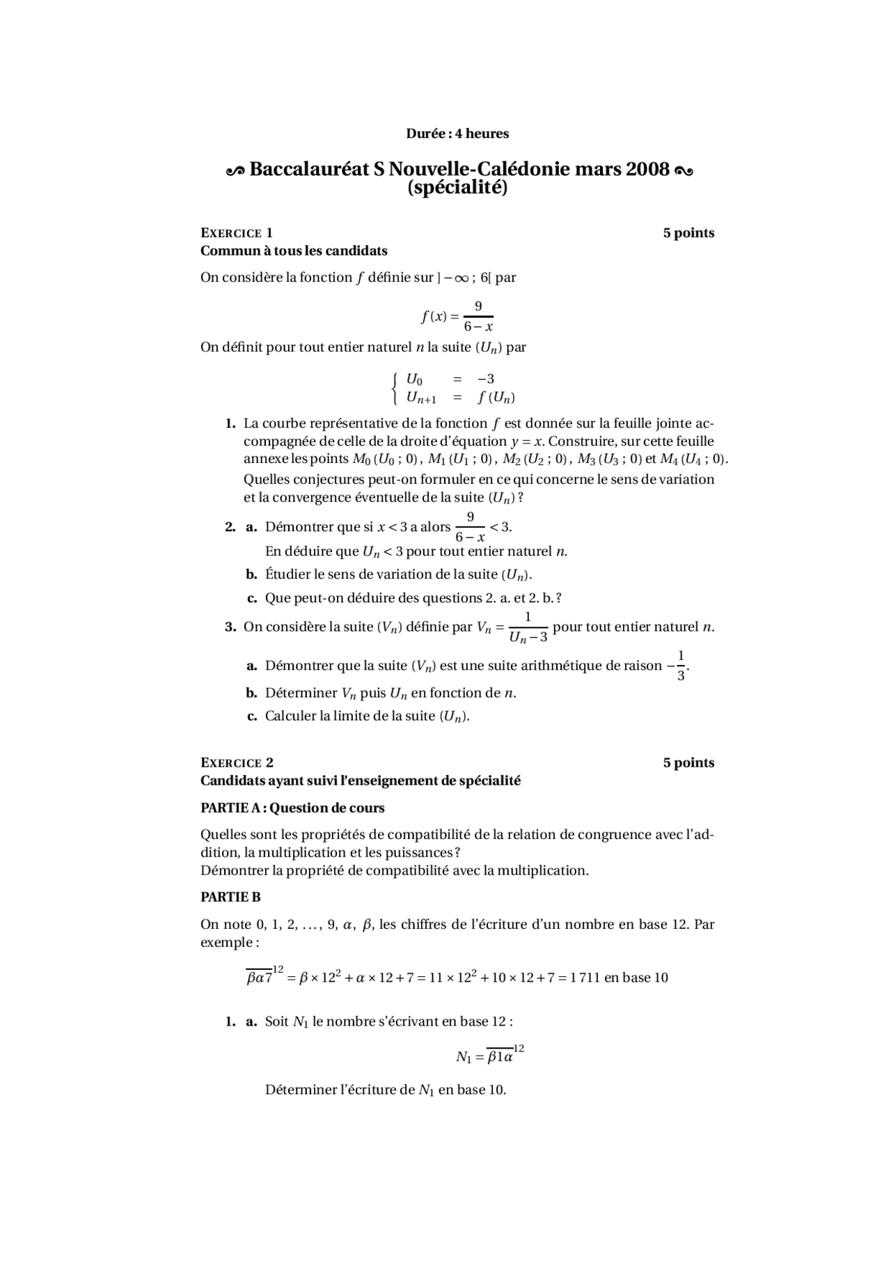Exercitation Dalgèbre Correction 10 Docsity