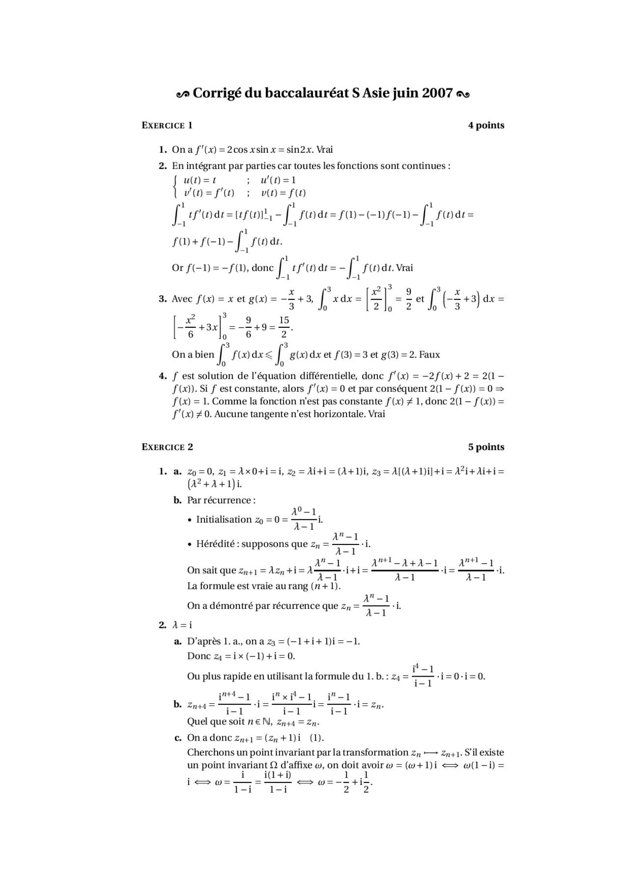 Correction Examen Géométrie Algorithmique 10 Docsity